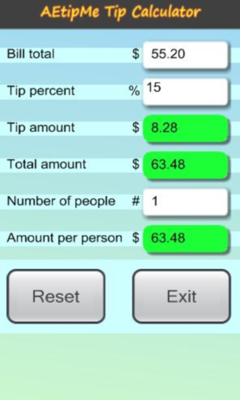 AEtipMe tip calculator(Kindle Tablet Edition) - App on the Amazon Appstore