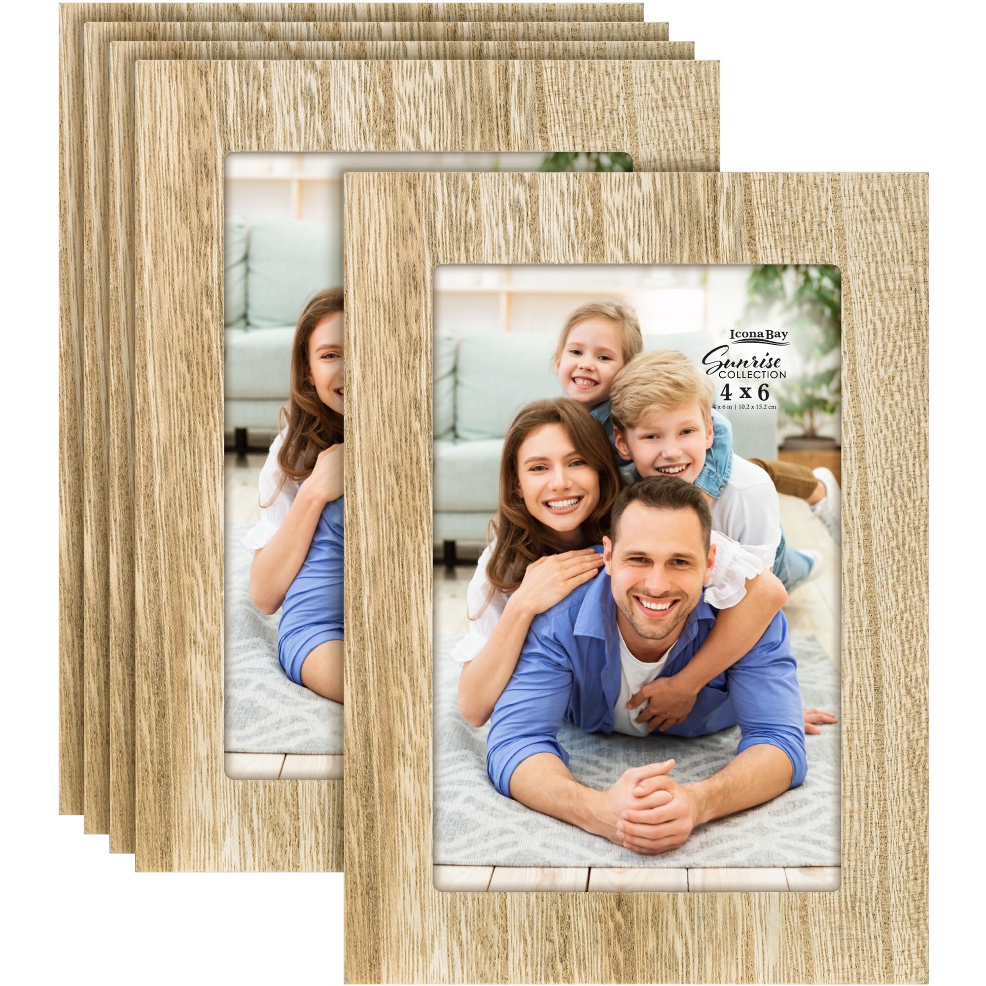 Snapklik.com : 4x6 Picture Frames - Ash Brown, 5 Pack - Painted Solid ...