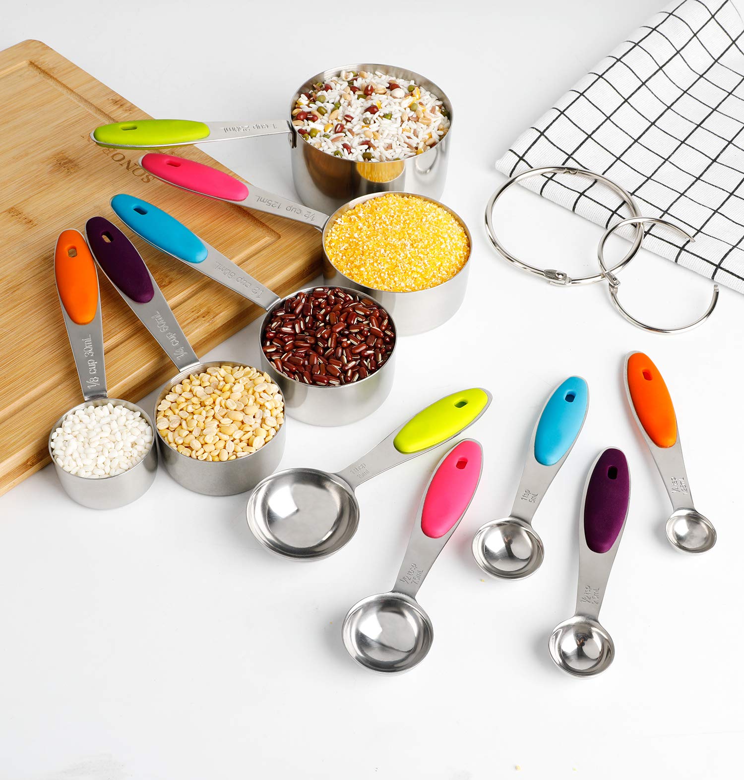 Snapklik.com : Measuring Cups And Spoons Set Of 10 Stainless Steel For ...
