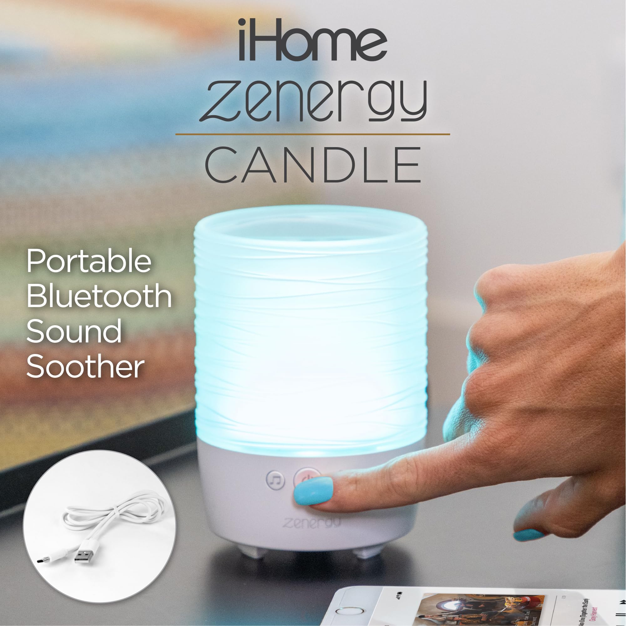 Snapklik.com : iHome Zenergy Candle Portable Bluetooth Sound Machine