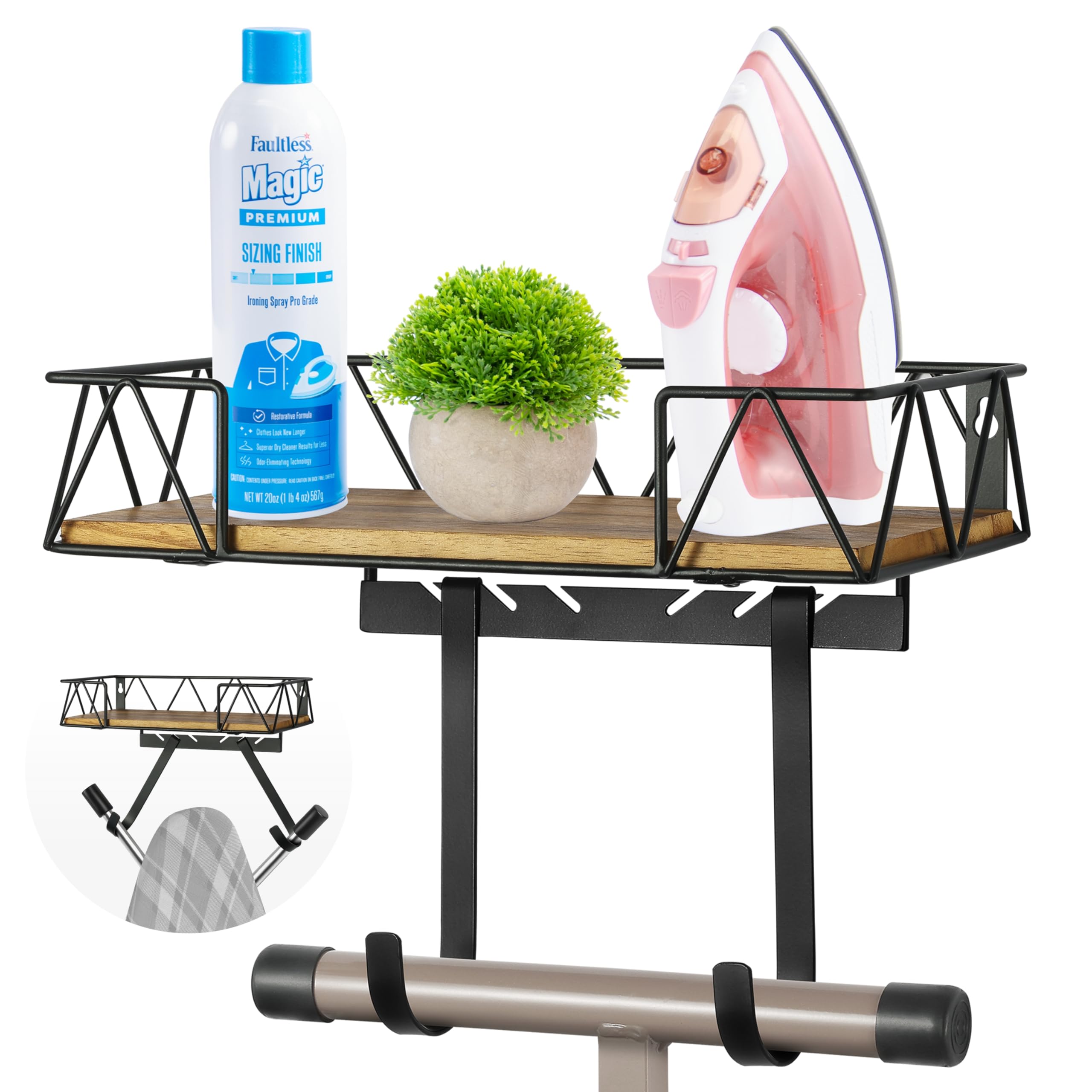 Snapklik.com : PERFNIQUE Ironing Board Holder, Iron Board Wall Mount ...