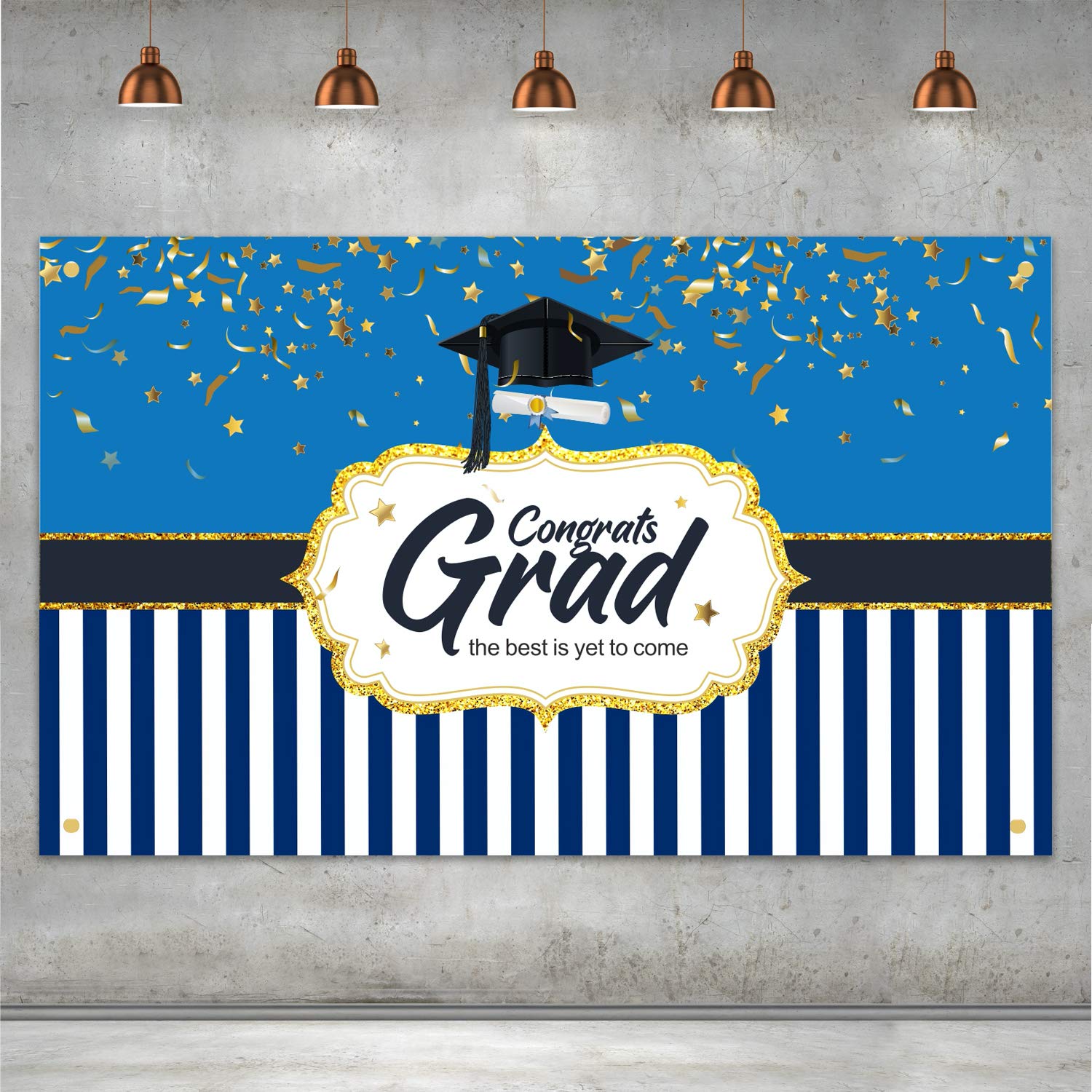 Buy Blue Graduation Banner Backdrop Class of 2022 Graduation Party ...
