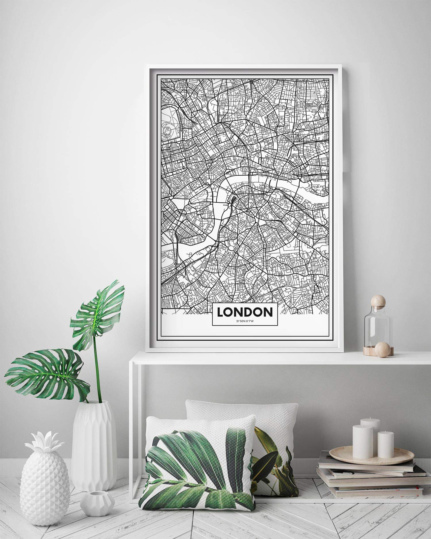 Panorama Poster Map London 8x12 inch - Printed on Poster - Vintage ...