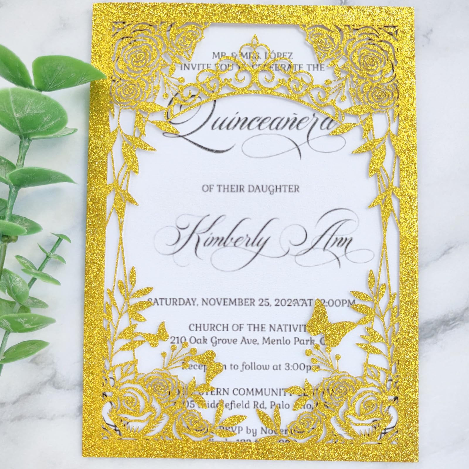 Buy 20PCS Laser Cut Crown Quinceanera Invitation SVG, PNG, DXF,Princess ...