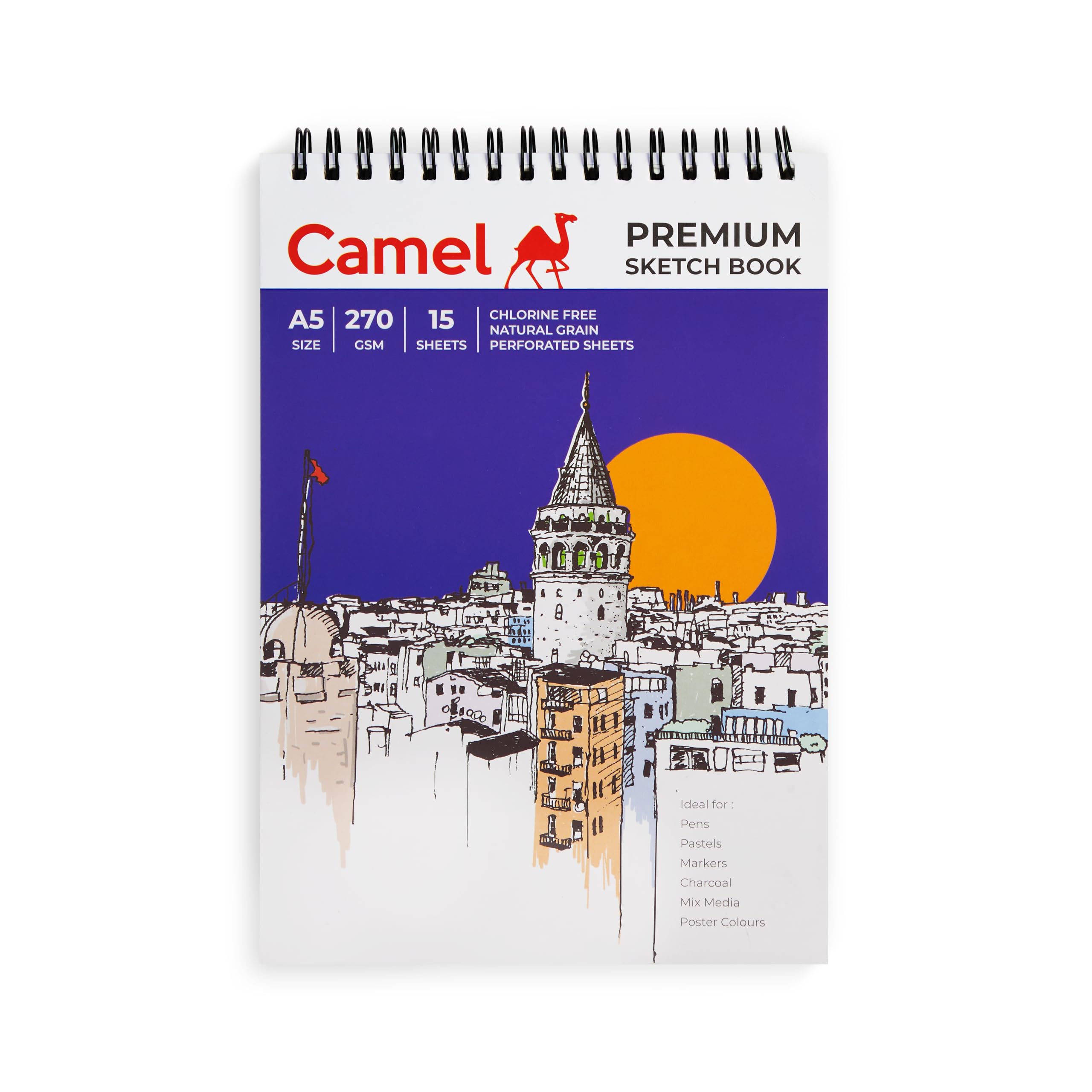 Camel Premium A5 Sketch Book 270 GSM, 15 Sheets : Amazon.in: Home & Kitchen