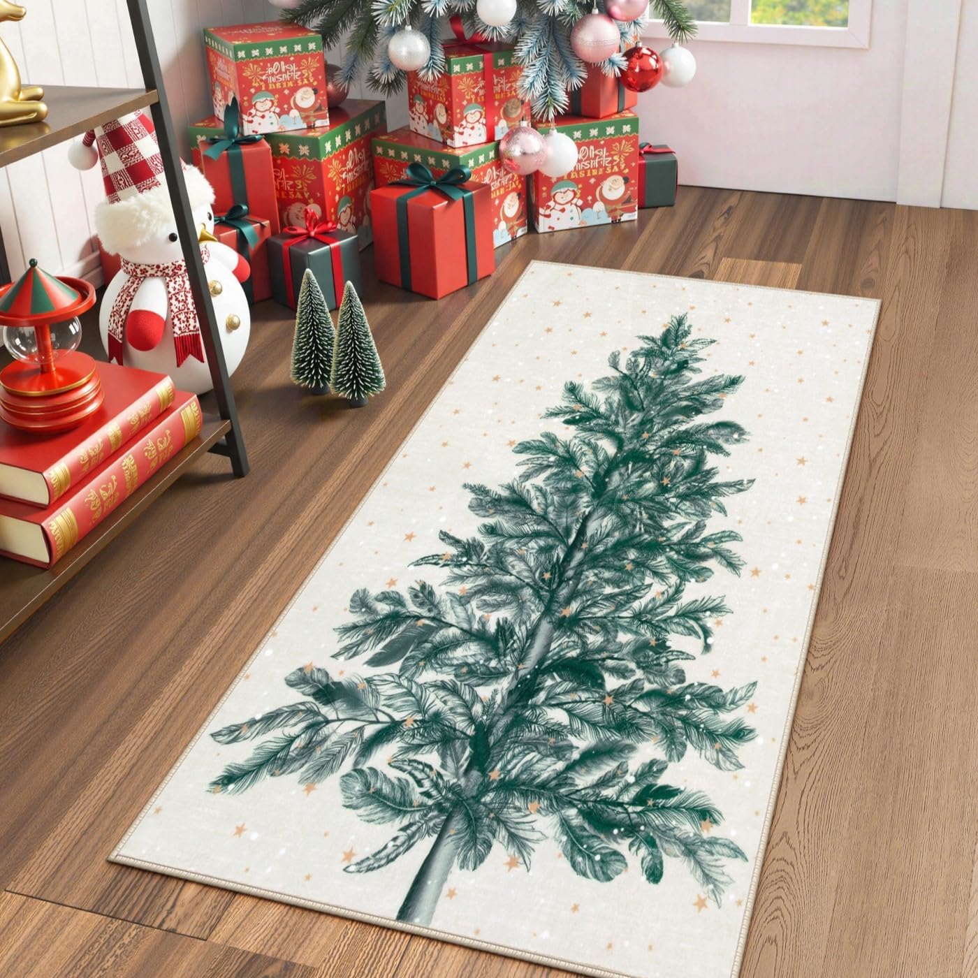 Amazon.com: Lahome Christmas Rug Non-Slip 2x4 Rug Washable Small Runner ...
