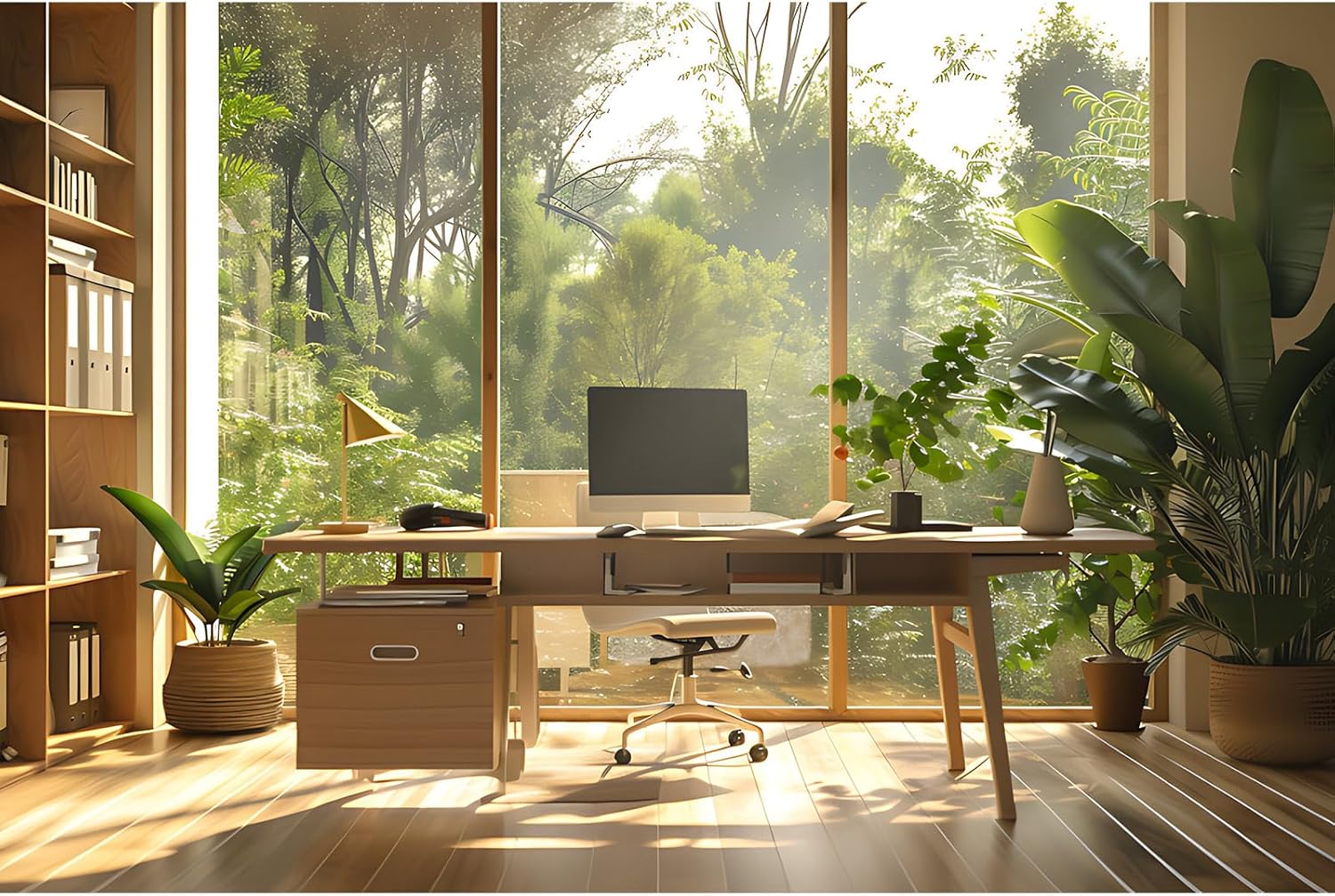 Amazon.com : Office Background for Video Conference Modern Cozy Home ...