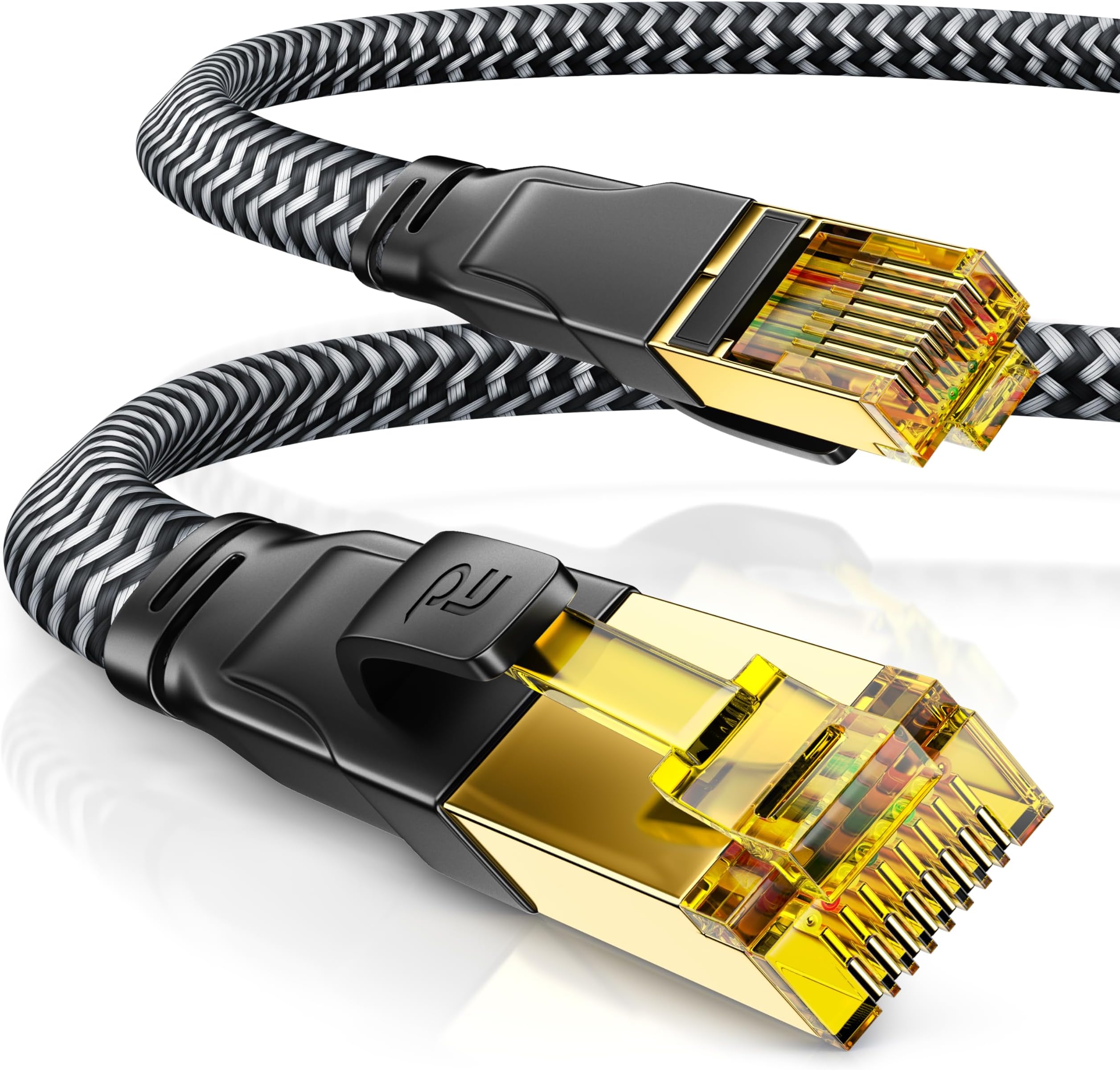 CSL - 15m CAT 8.1 Netzwerkkabel Flach 40 Gbits - LAN Kabel Patchkabel ...