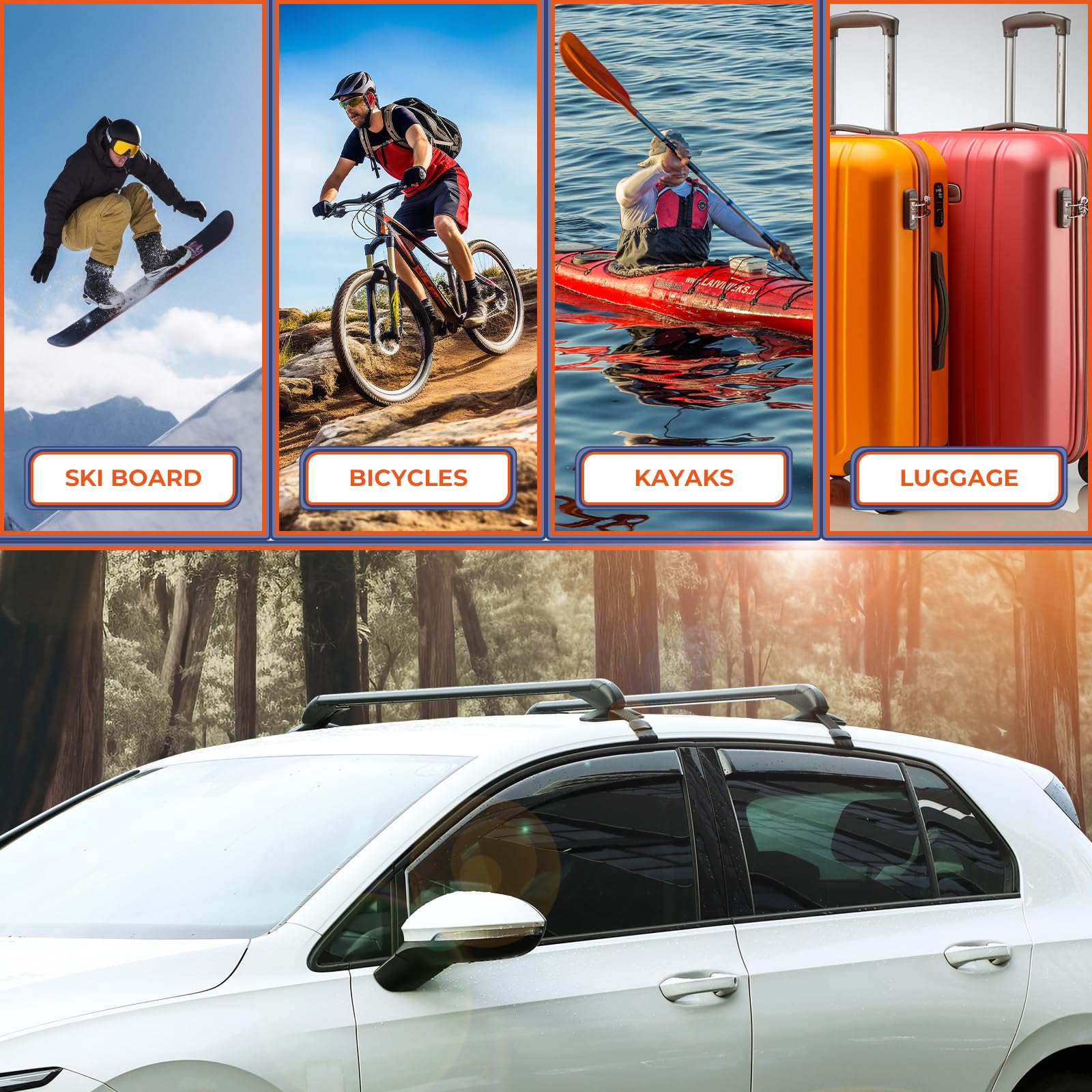 Snapklik.com : GEARZAAR Cross Bars Car Roof Rack 110CM- Universal Roof ...