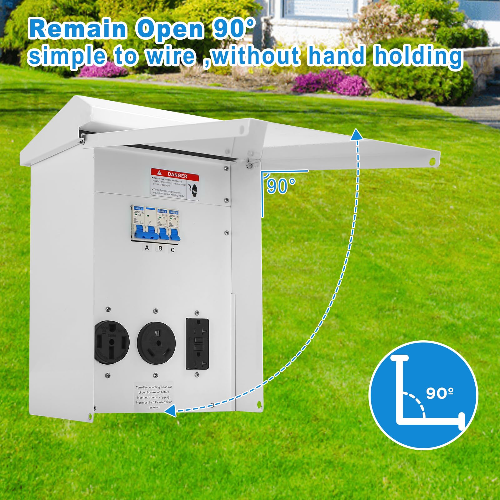 Karpevta Temporary Power Outlet Panel,RV Power Outlet Box with 20, 30 ...