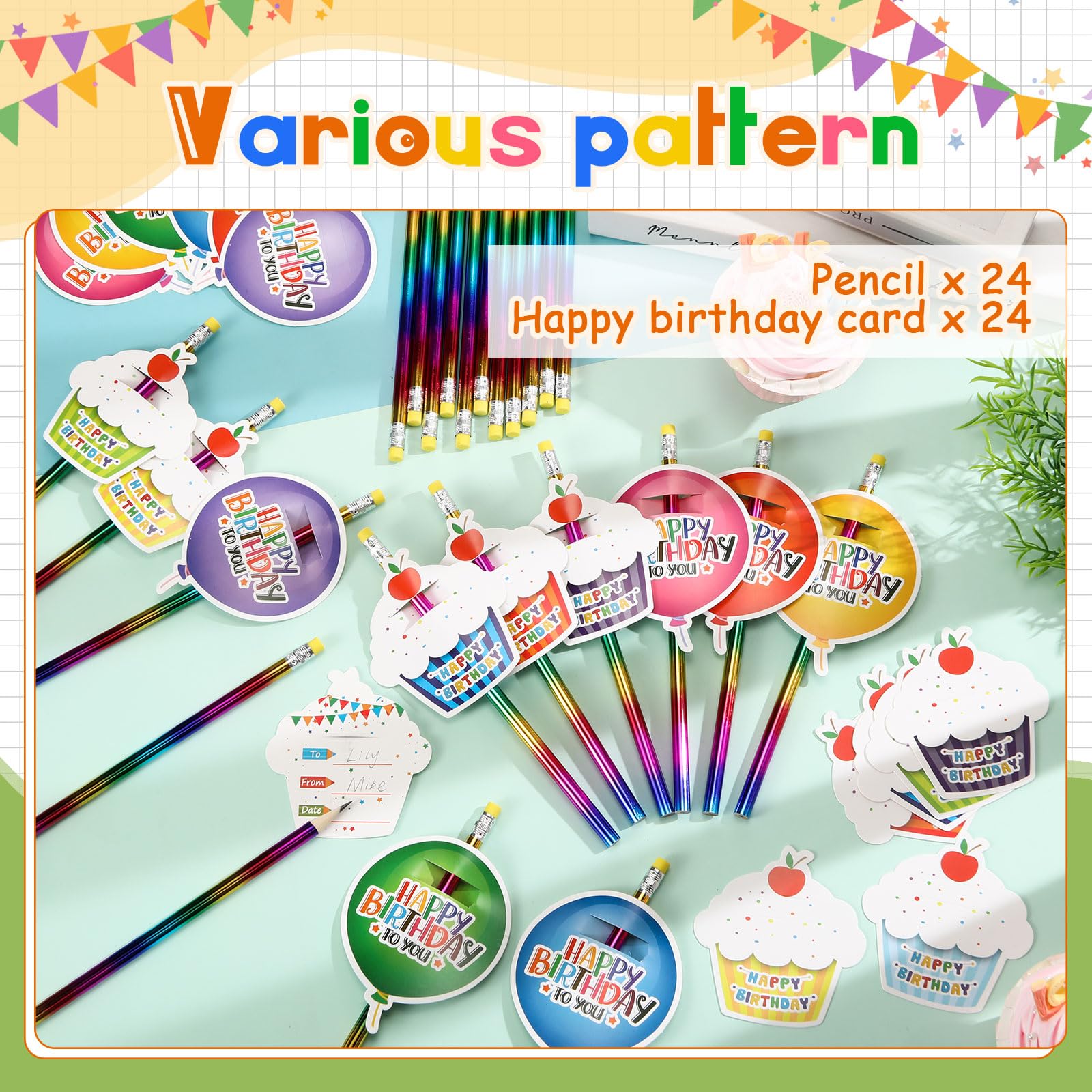 Snapklik.com : 24 Sets Happy Birthday Kit, Happy Birthday Pencils And ...