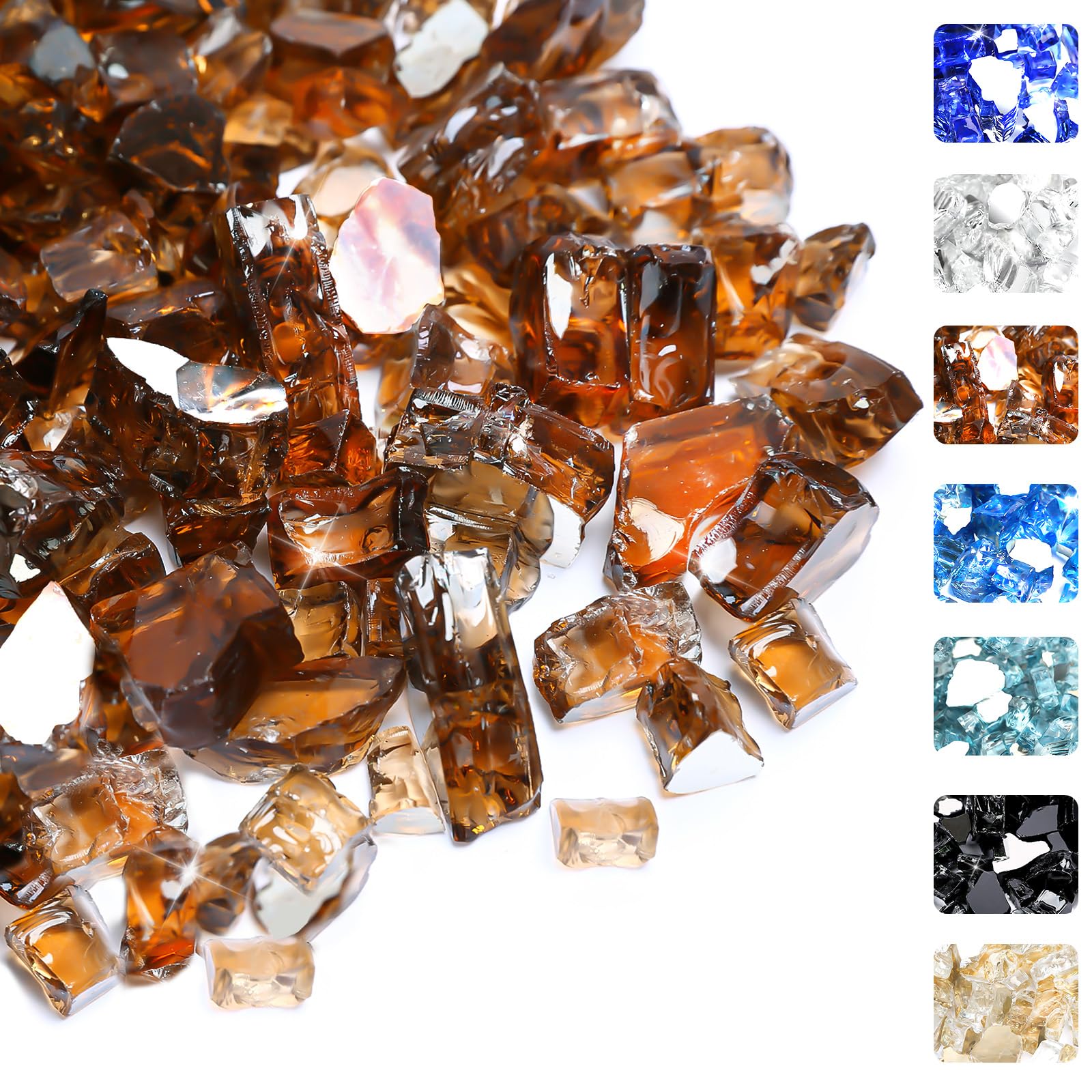 Snapklik.com : Hisencn Fire Glass 1/2 Inch - Copper Reflective Tempered ...