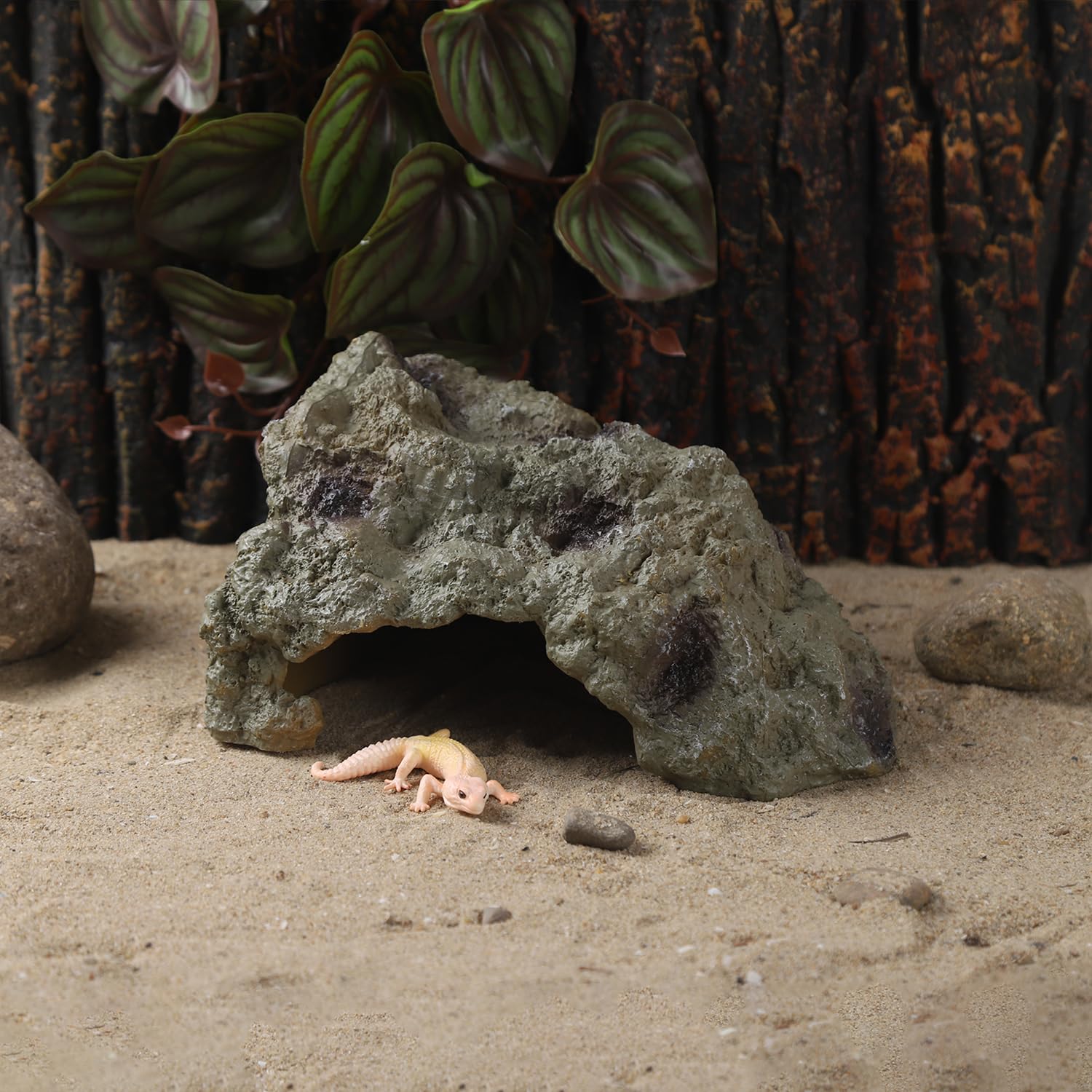 Snapklik.com : IBWell Resin Leopard Gecko Hide, True To Nature Reptile ...