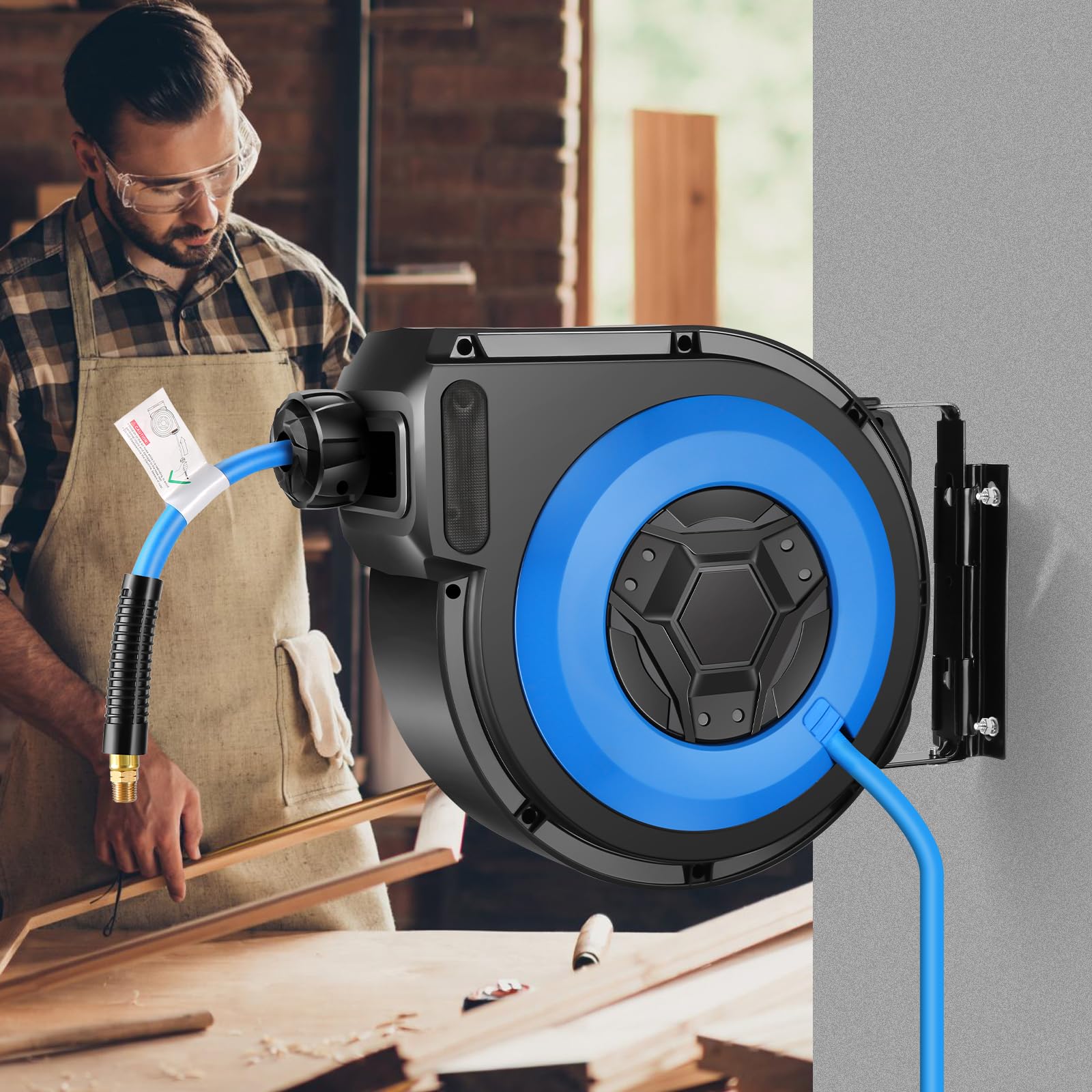 Snapklik.com : Air Hose Reel 50FT Retractable, Ceiling/Wall Mount ...