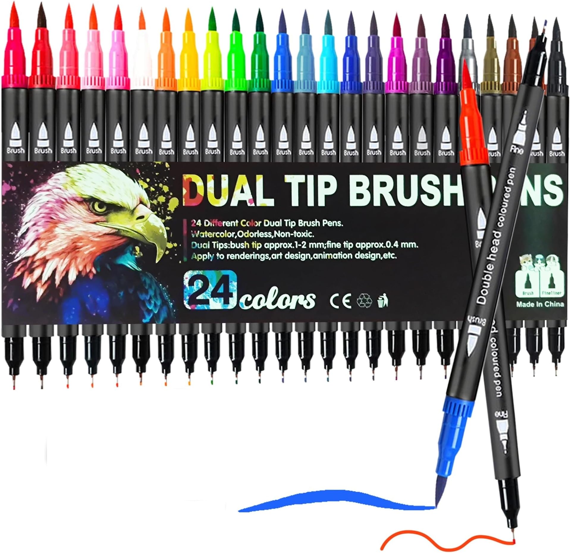 Camlin Brush Pens, 24 Shades & Camel Student Water Color Tube - 5ml, 14 ...