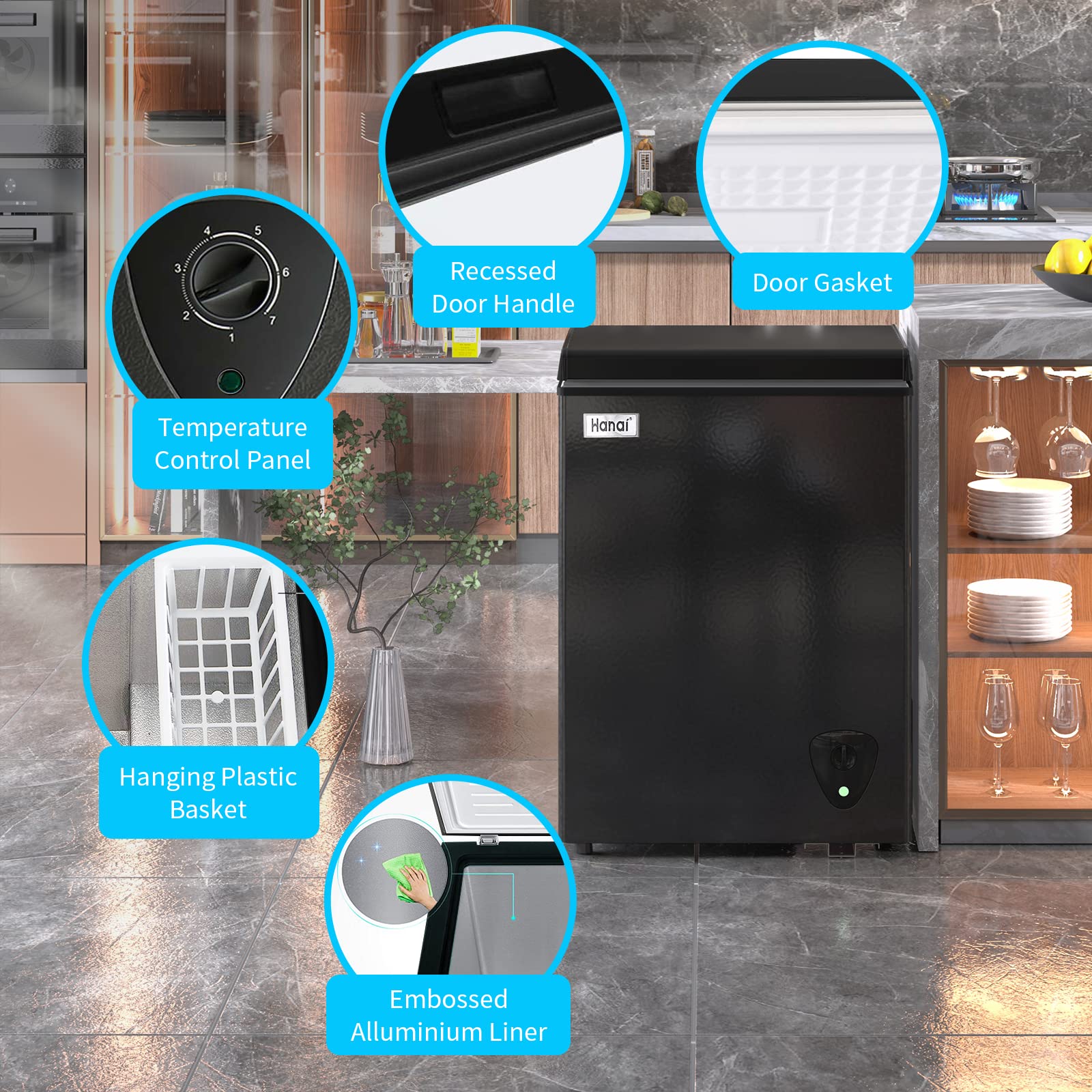 Snapklik.com : Chest Freezer WANAI 3.5 Cubic Deep Freezer