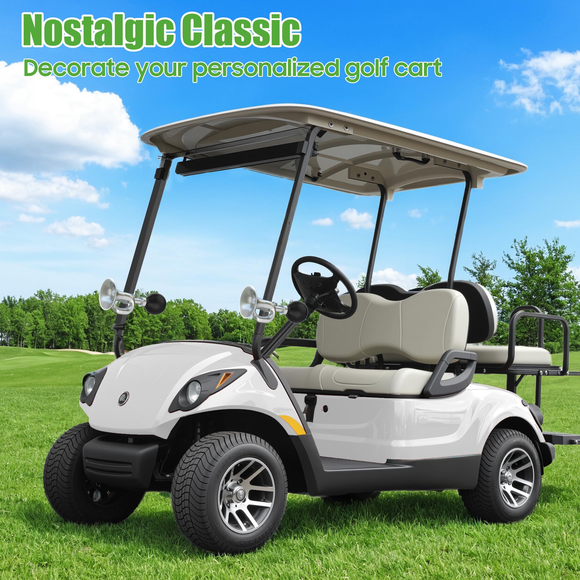 Snapklik.com : Golf Cart Bugle Horn, Retro Chrome Snail Air Horn For ...