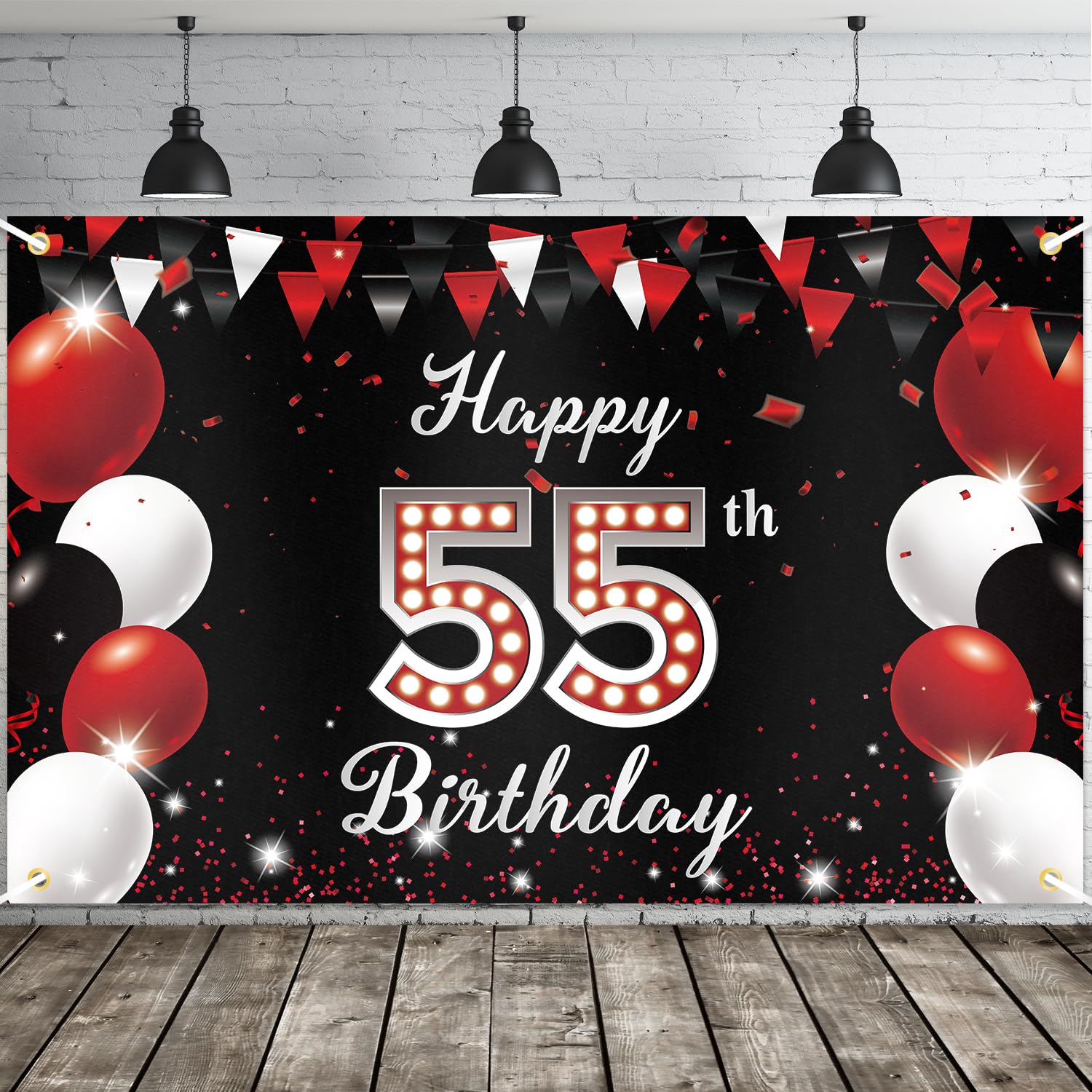 55th Birthday Decorations Aazon.co: Happy 55th Birthday Banner Backdrop ...