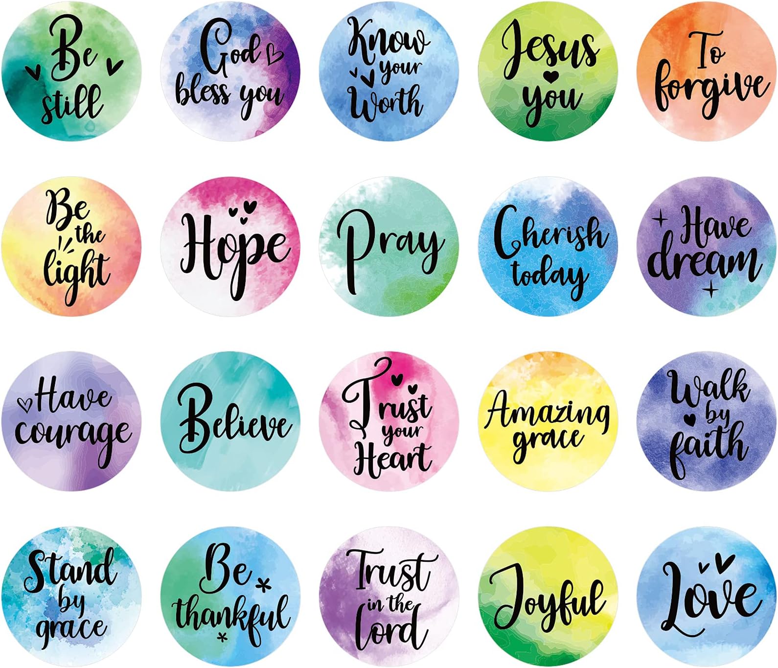 Amazon.com: Faithful Finds Round Bible Verse Stickers, Scripture Labels ...