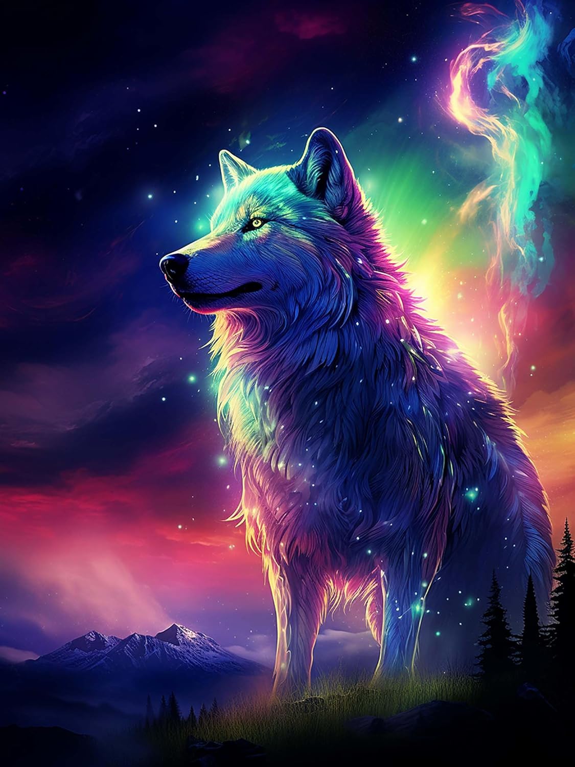 Amazon.com: Cuneai DIY 5D Diamond Art Painting Kit Wolf - Round Drill ...