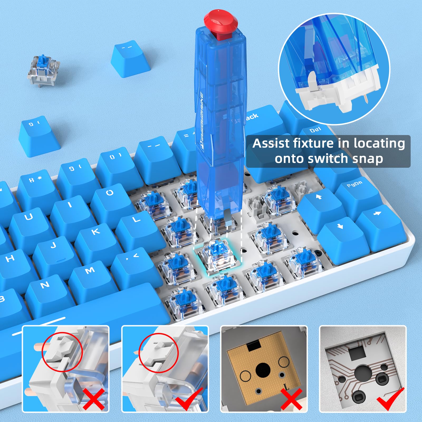 Snapklik.com : MAMBASNAKE 2-in-1 Keycap Switch Puller, 304 Stainless ...