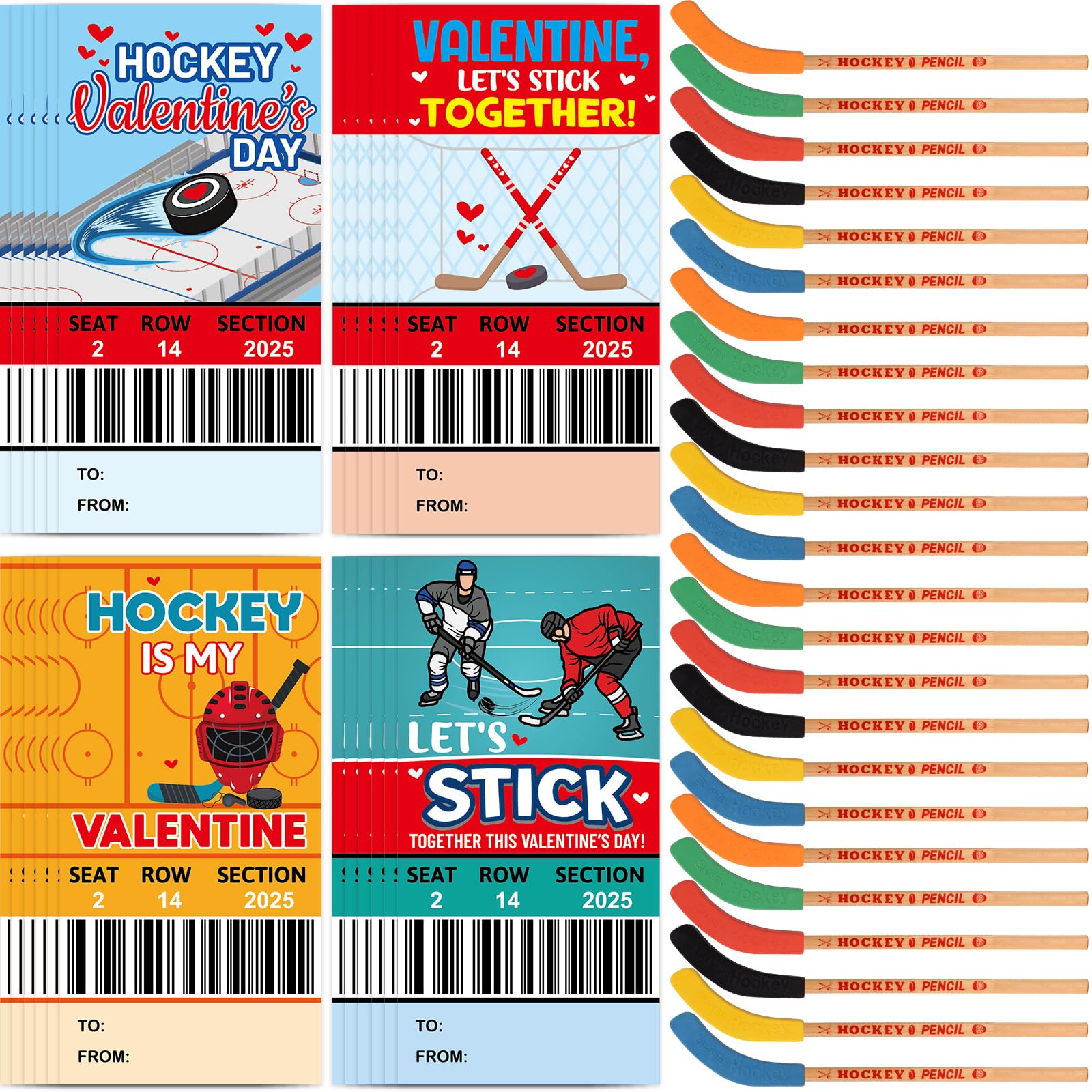 Amazon.com: Fancy Land Valentines Day Hockey Themed Gifts Set Valentine ...