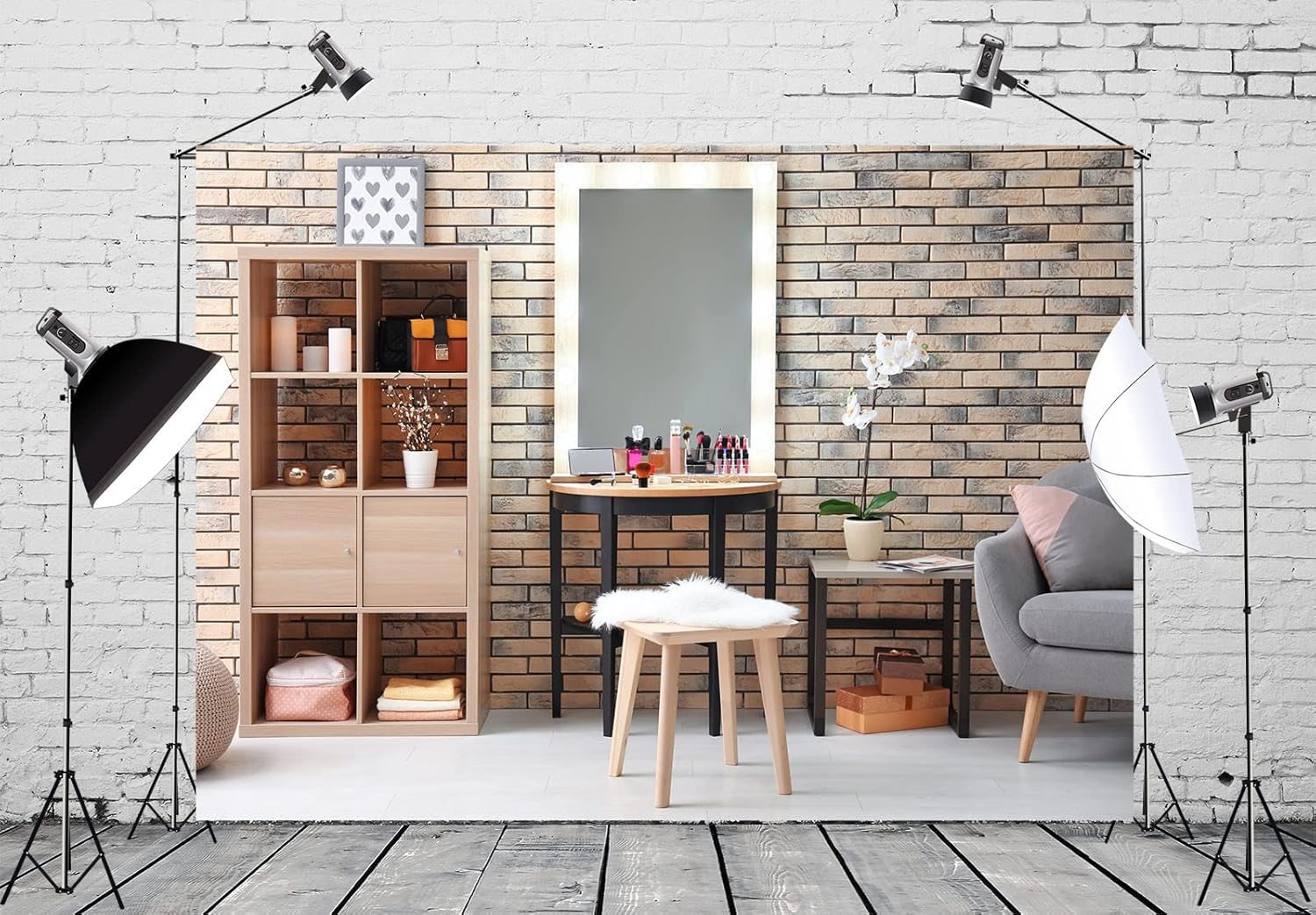 Amazon.com : BELECO 9x6ft Fabric Makeup Room Backdrop Beauty Salon ...