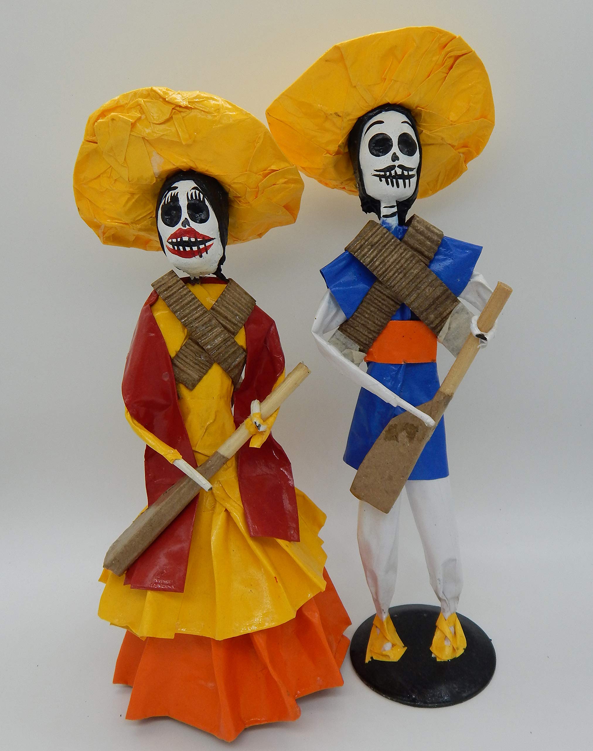 Color Y Tradicion Mexican Catrina Doll Paper Mache Skull Figure ...