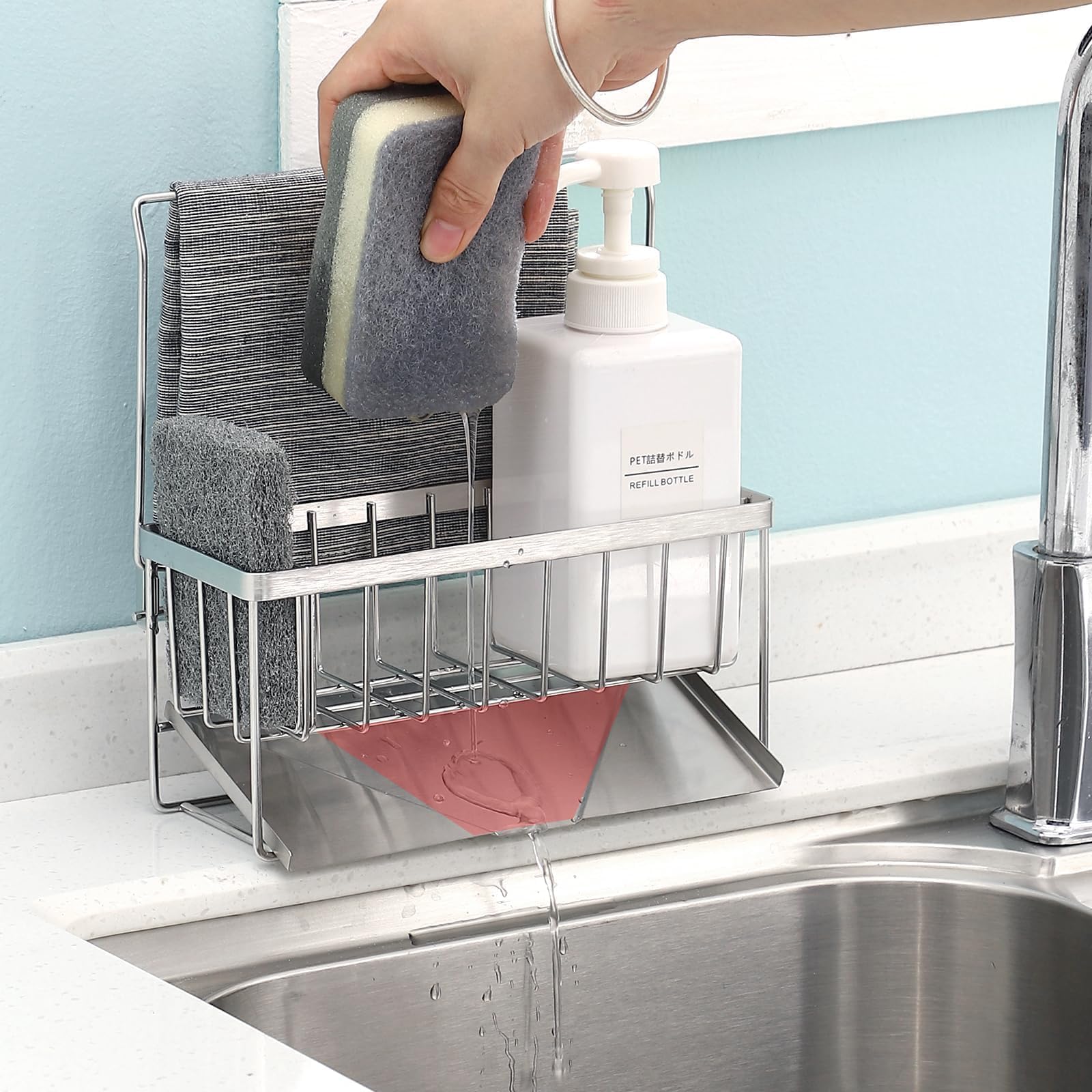 Amazon.com: PILSAMAS Sponge Holder for Kitchen Sink, Scrub Holder for ...