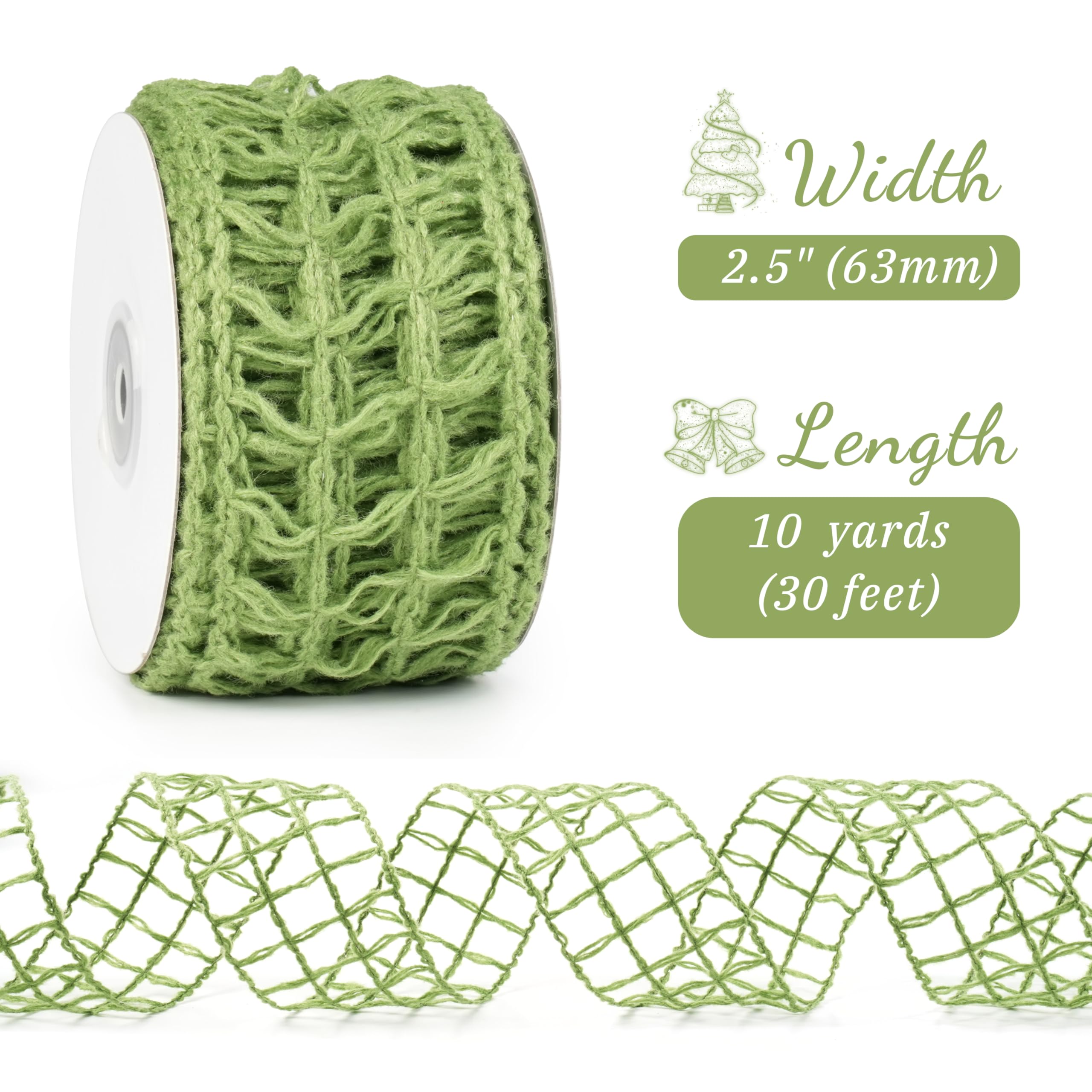 Snapklik.com : Lime Green Mesh Burlap Wired Ribbon 2.5" X 10 Yards ...