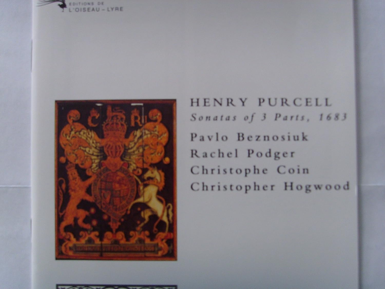 Henry Purcell, Christopher Hogwood, Christophe Coin, Pavlo Beznosiuk ...