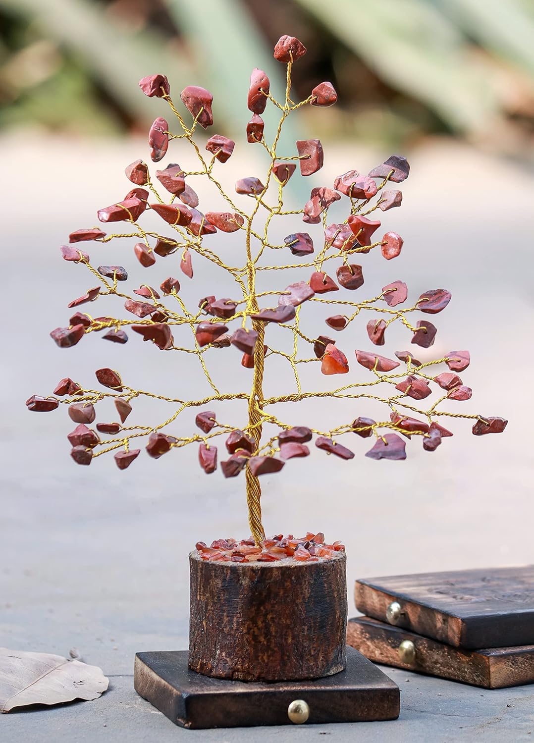 Amazon.com: Red Jasper Crystal Tree of Life, Handmade Gemstone Tree ...