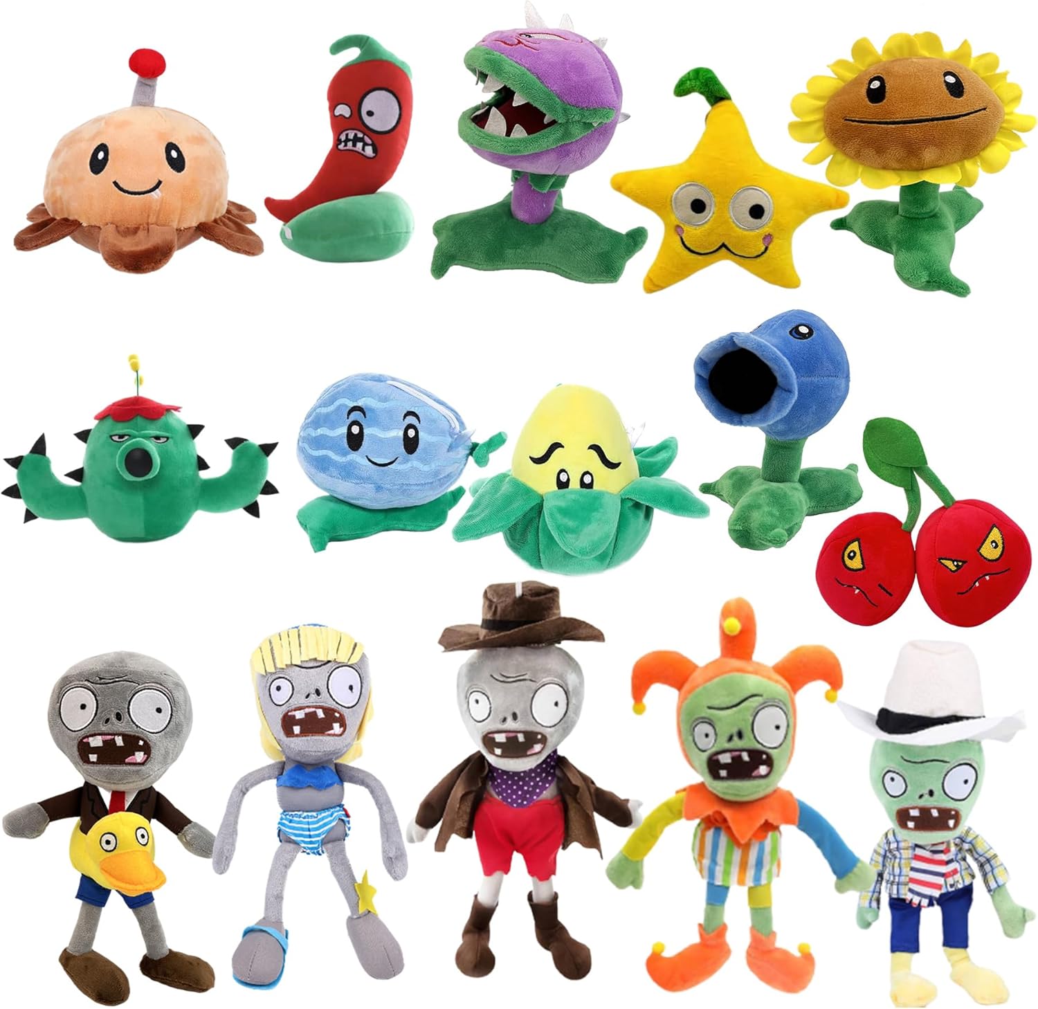 Amazon.com: Dyharnsty 15pcs Plants vs Zombies Plush Toys Soft Figure ...