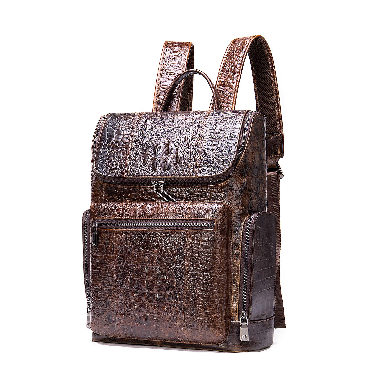 Amazon.com: NIUCUNZH Premium Leather 14 Inch Laptop Backpack Large ...