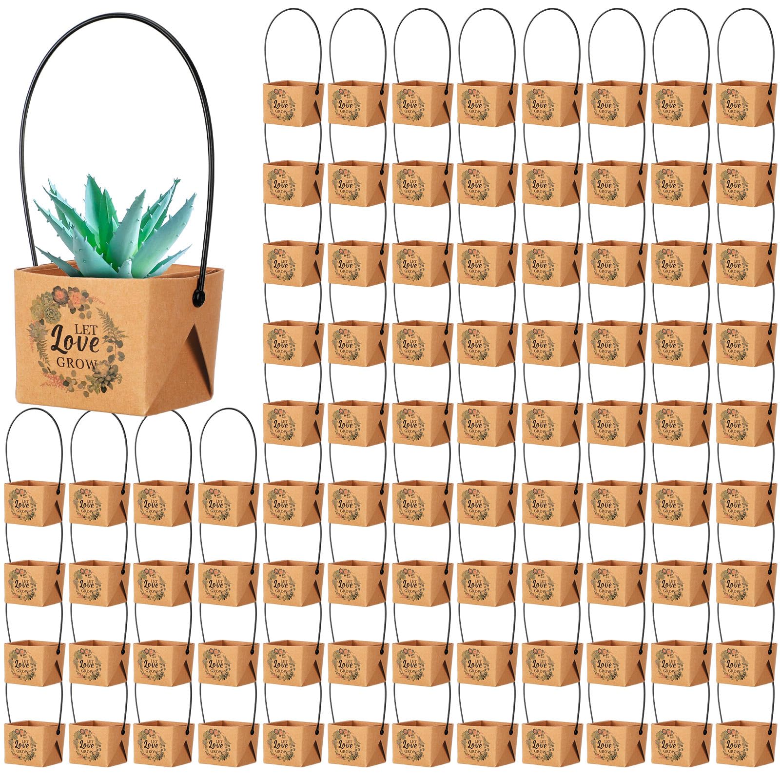 Amazon.com: Aliceset 100 Pcs Let Love Grow Succulent Wrap Bulk ...