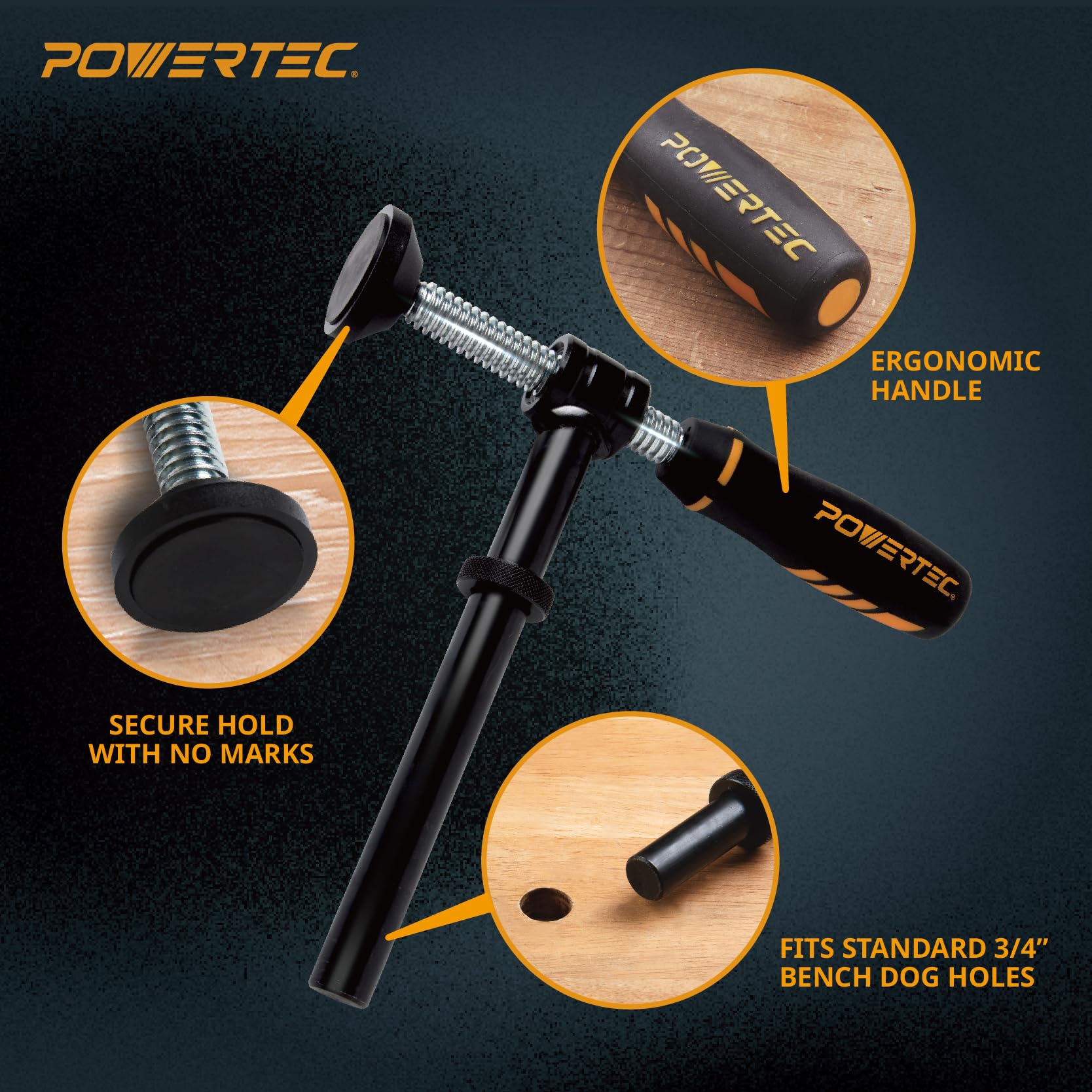 Snapklik.com : POWERTEC 71771-P2 90 Degree Screw Clamp