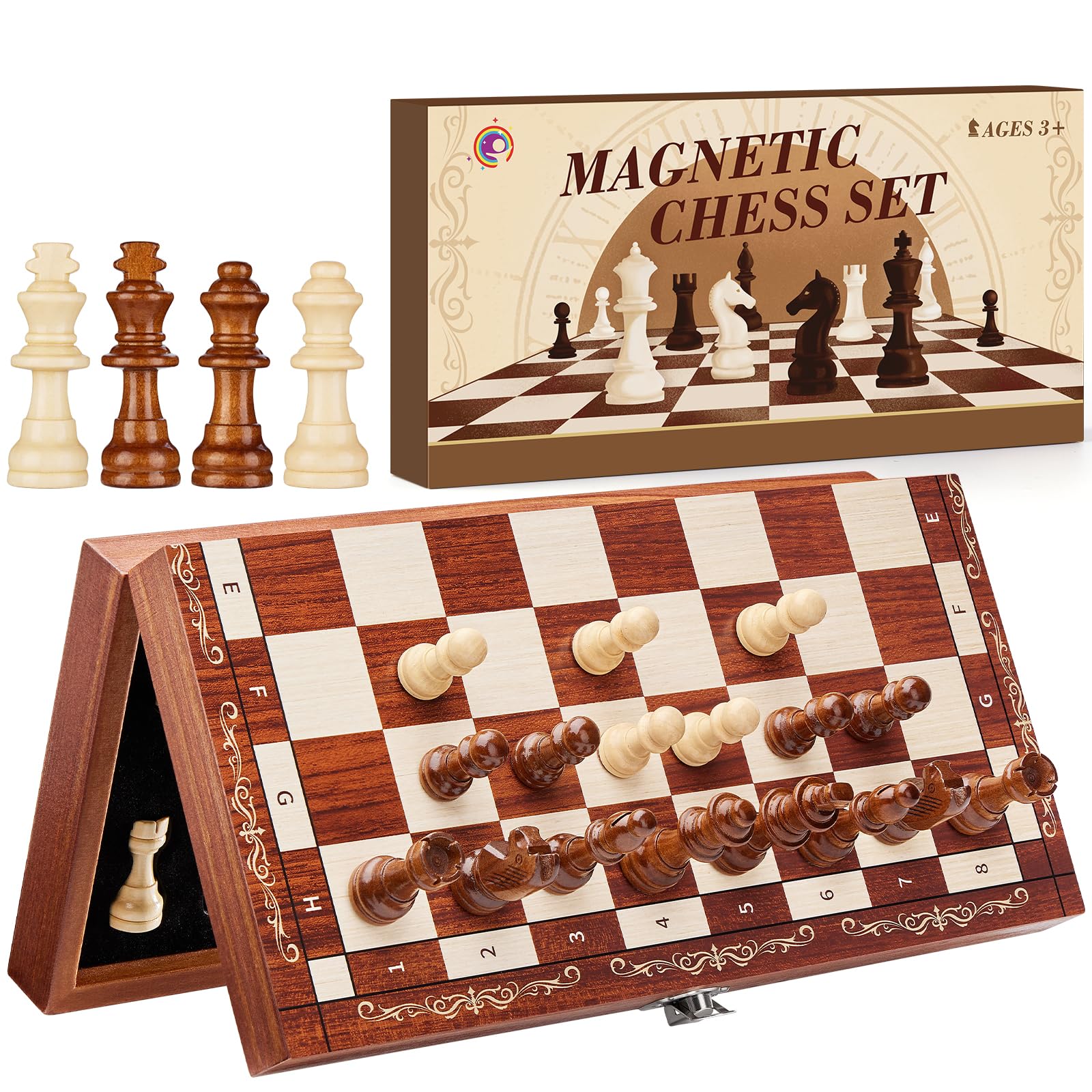 Mystooy Chess Set,29x29cm Wooden Chess Board Set,Portable Travel Chess ...