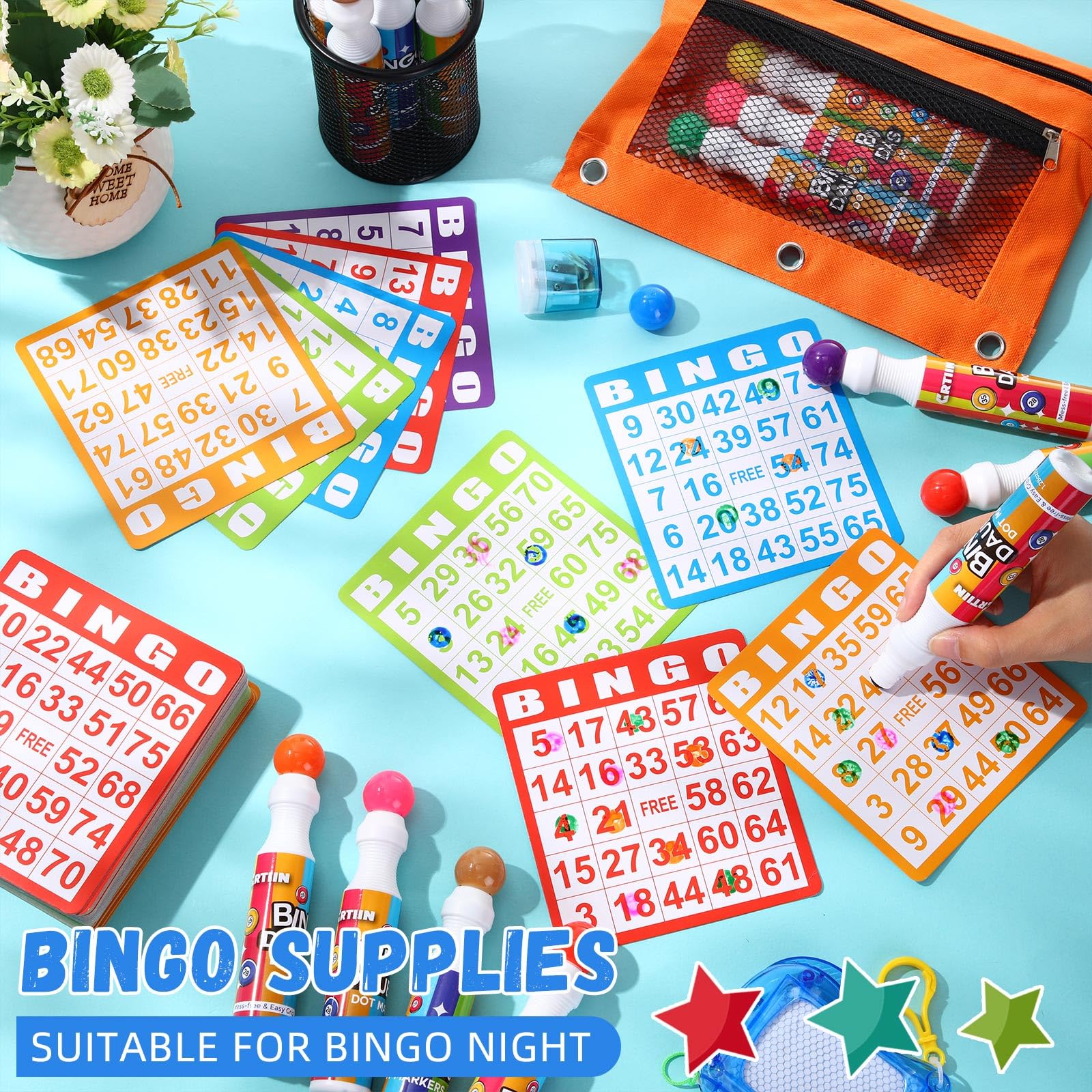 Snapklik.com : Crtiin Assorted Colors Of Bingo Game Cards And Daubers ...
