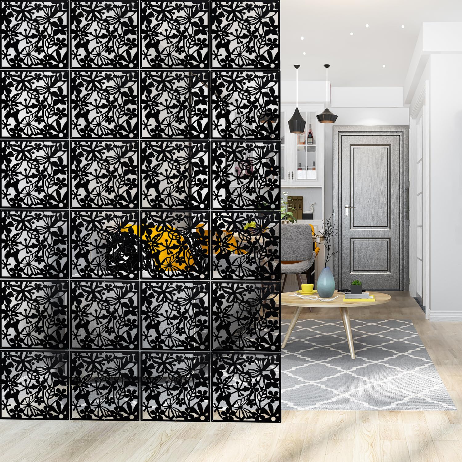 Snapklik.com : Hanging Room Divider, 16 PCS Portable Room Partitions ...