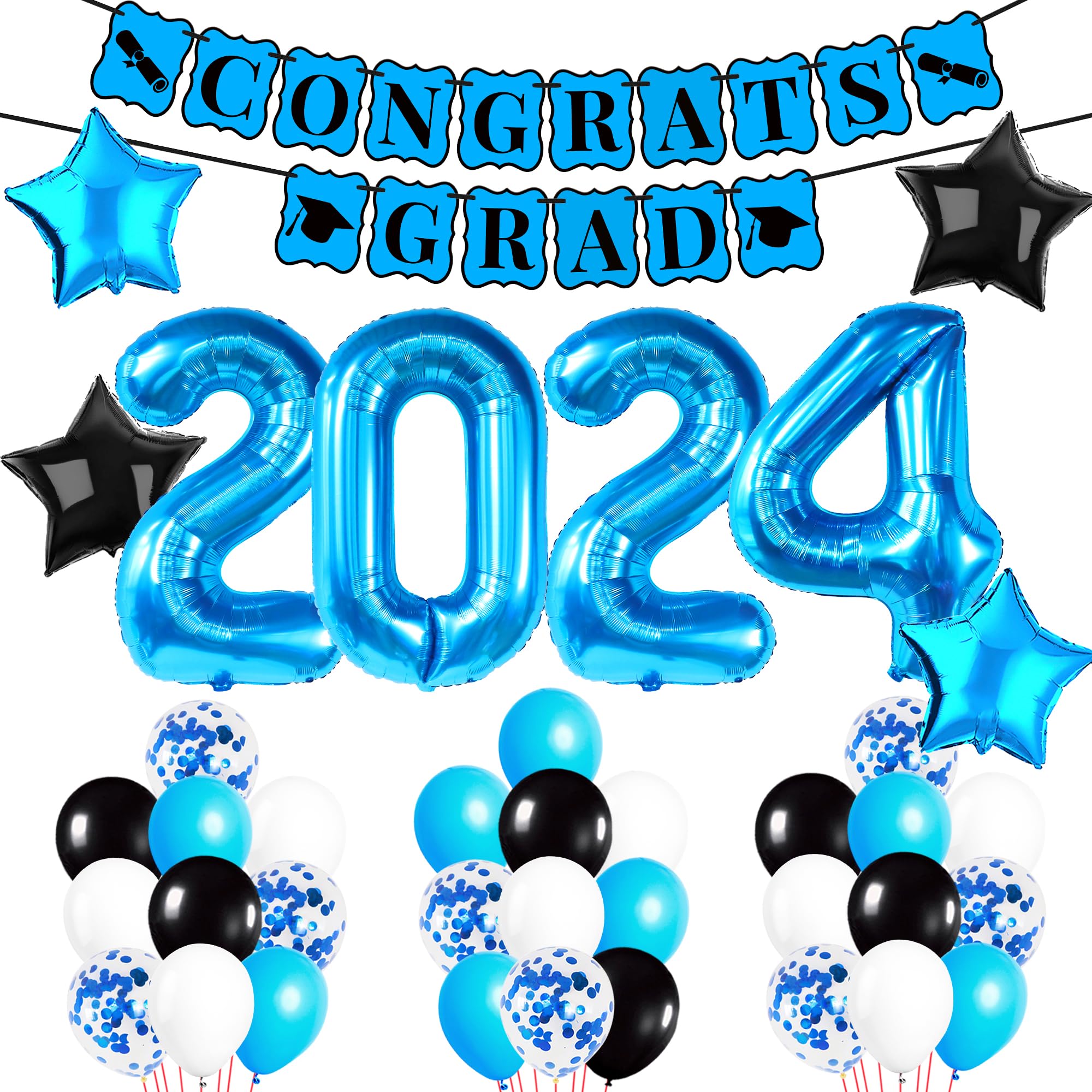 Amazon.com: KatchOn, Light Blue Graduation Decorations - Huge, Pack of ...