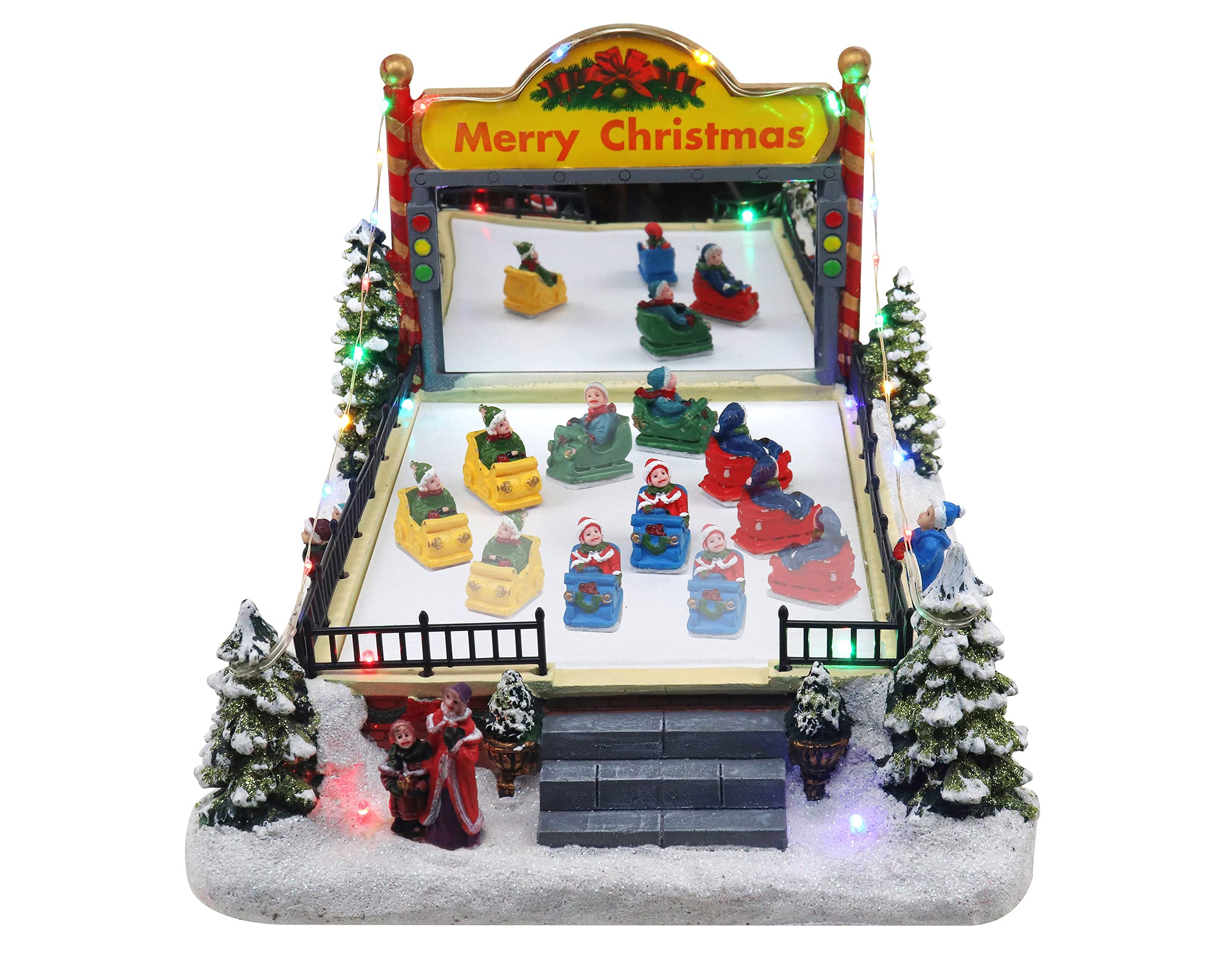 Buy Christmas Village Bumper Cars Animated Pre-lit Carnival Musical ...