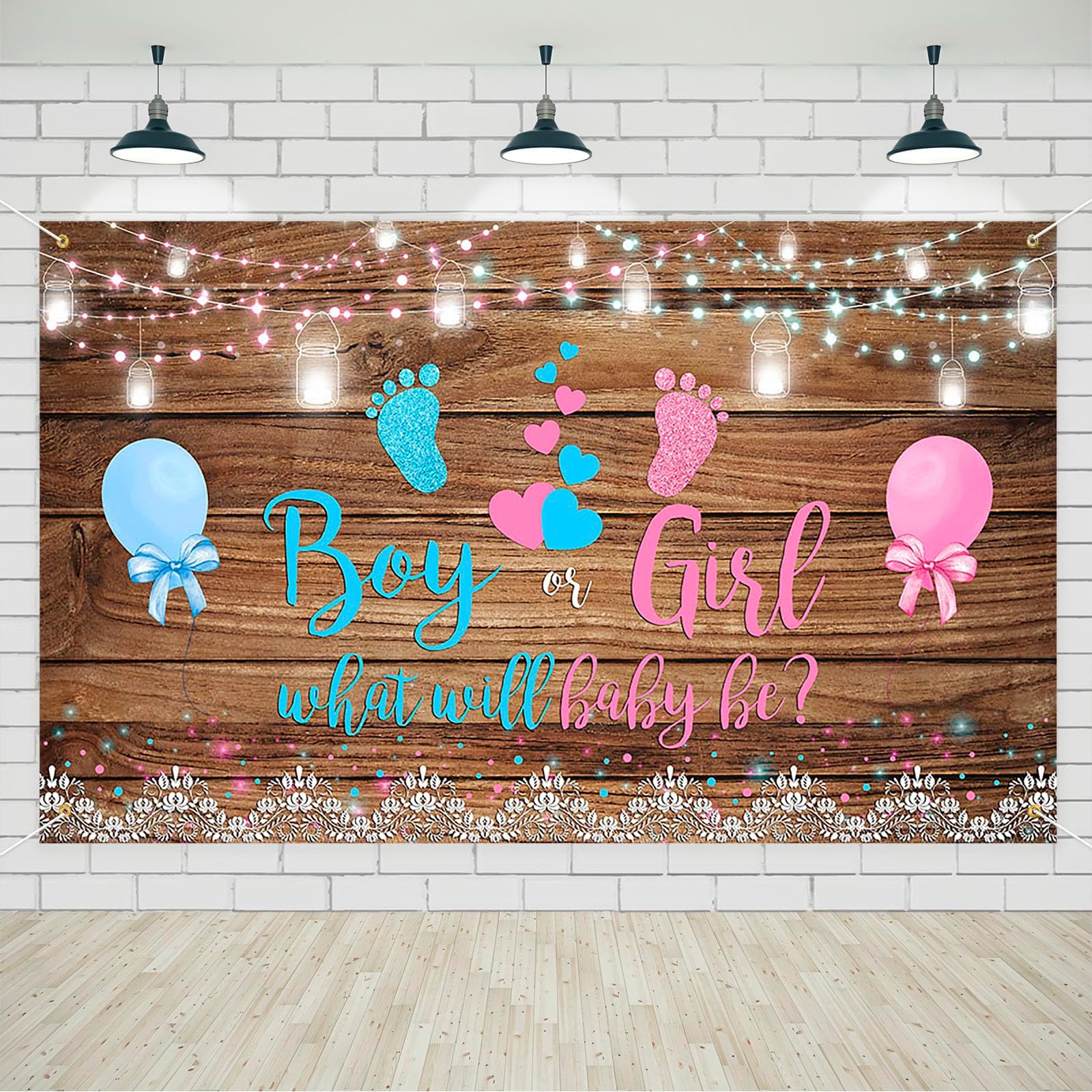 Amazon.com : Avezano Gender Reveal Backdrop Boy or Girl Sign Banner ...