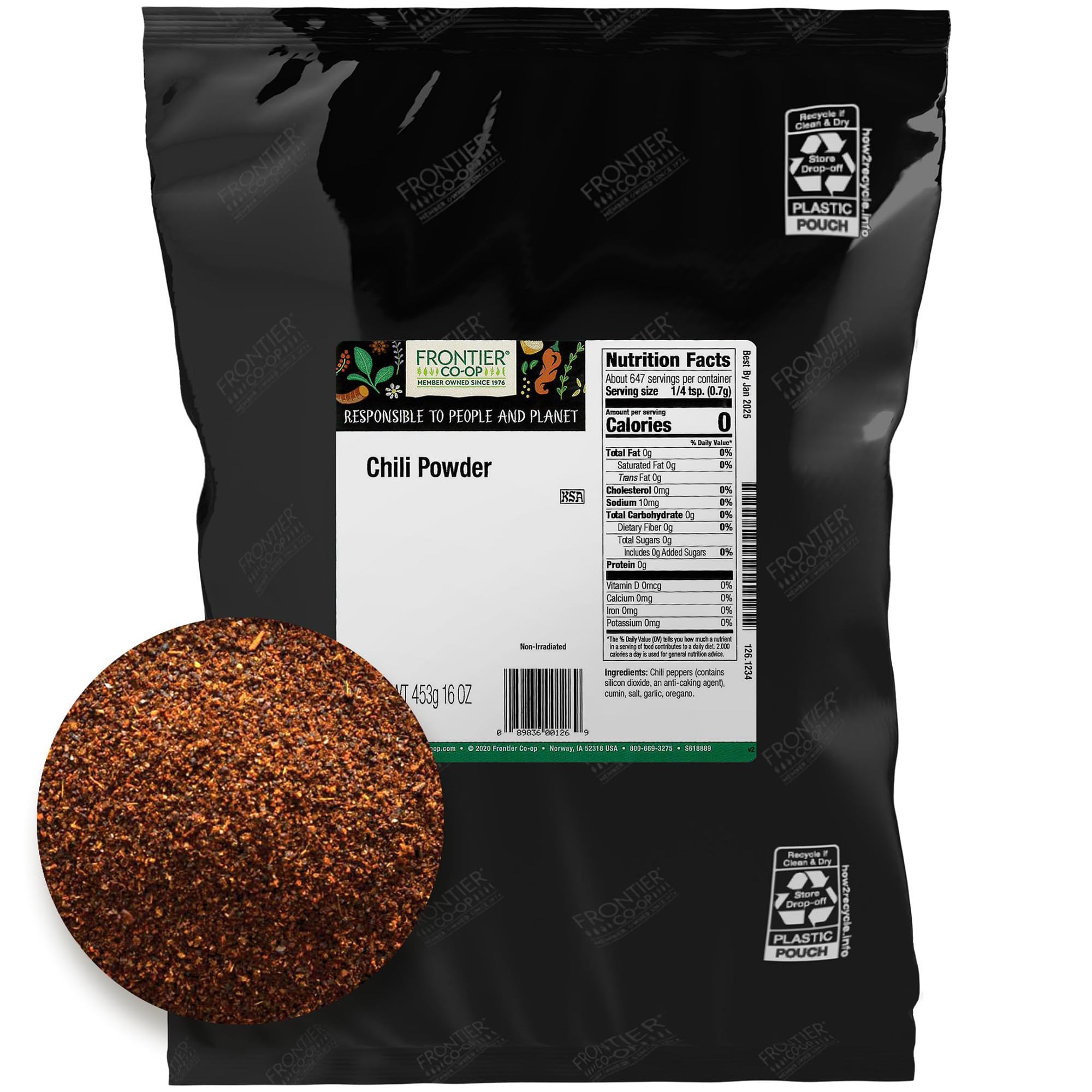 Amazon.com : Frontier Co-op Chili Powder Blend, Traditional (no salt ...