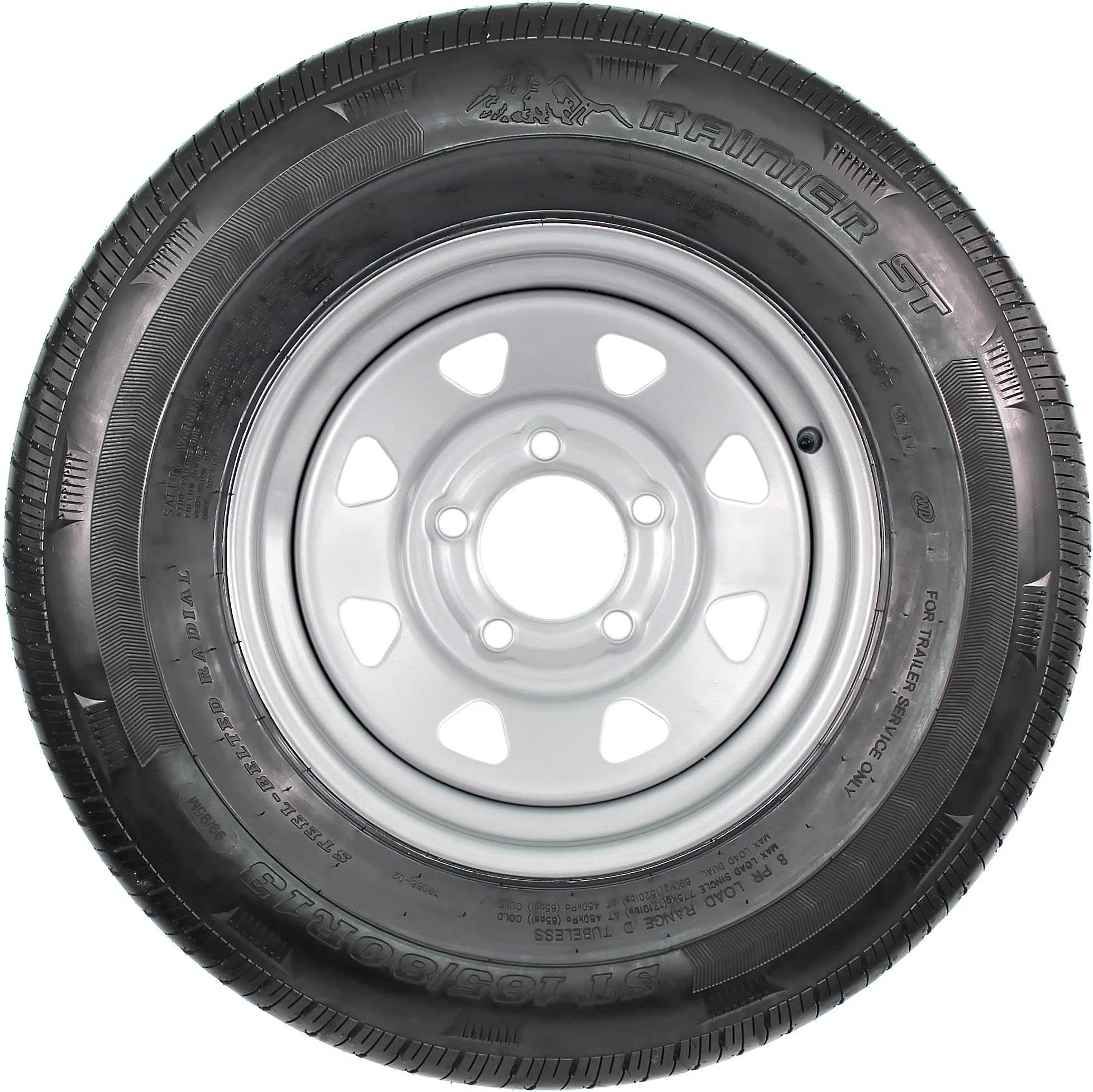 Amazon.com: eCustomrim Radial Trailer Tire and Rim ST185/80R13 13X4.5 5 ...