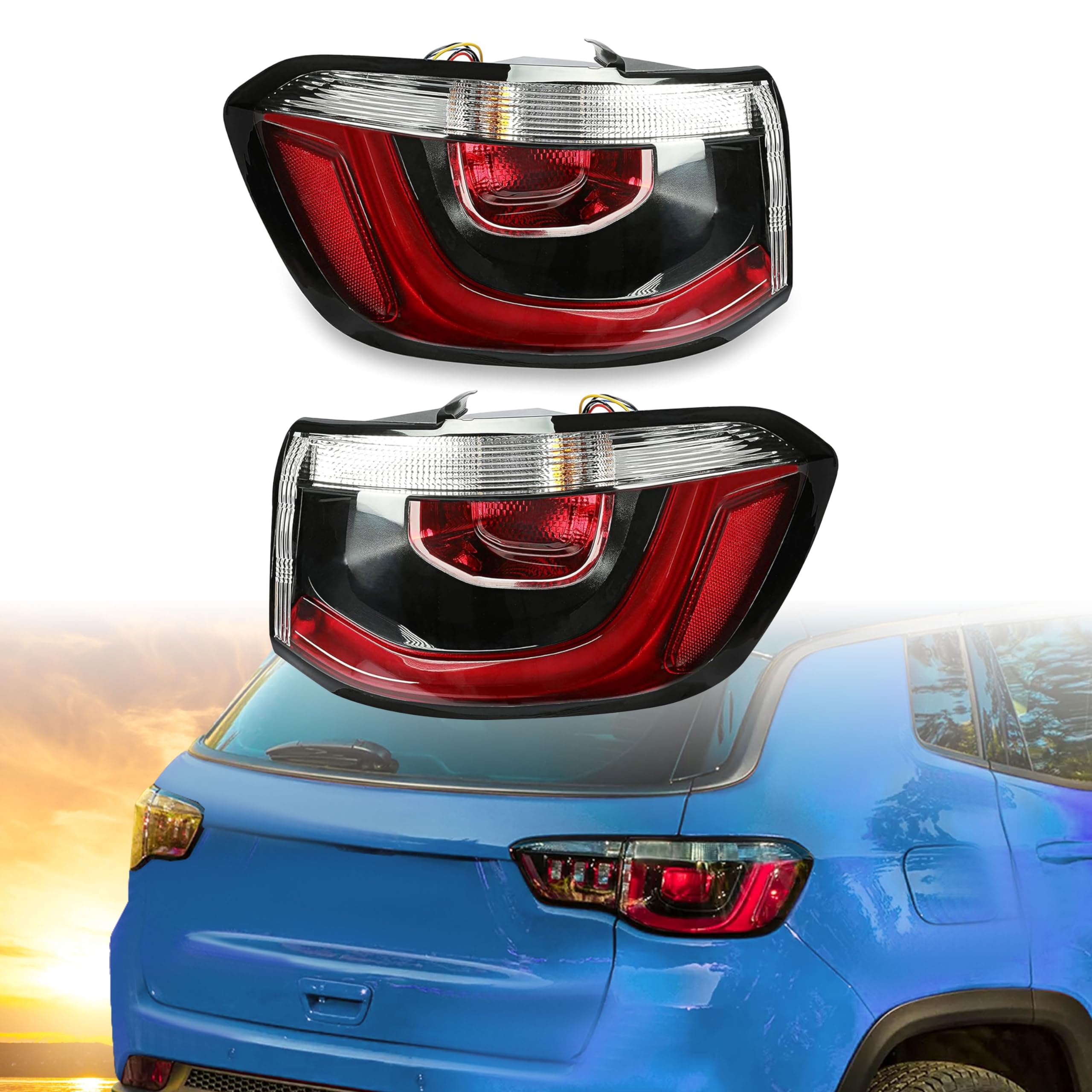 Amazon.com: HECASA Tail Light Compatible with 2017-2021 Jeep Compass ...