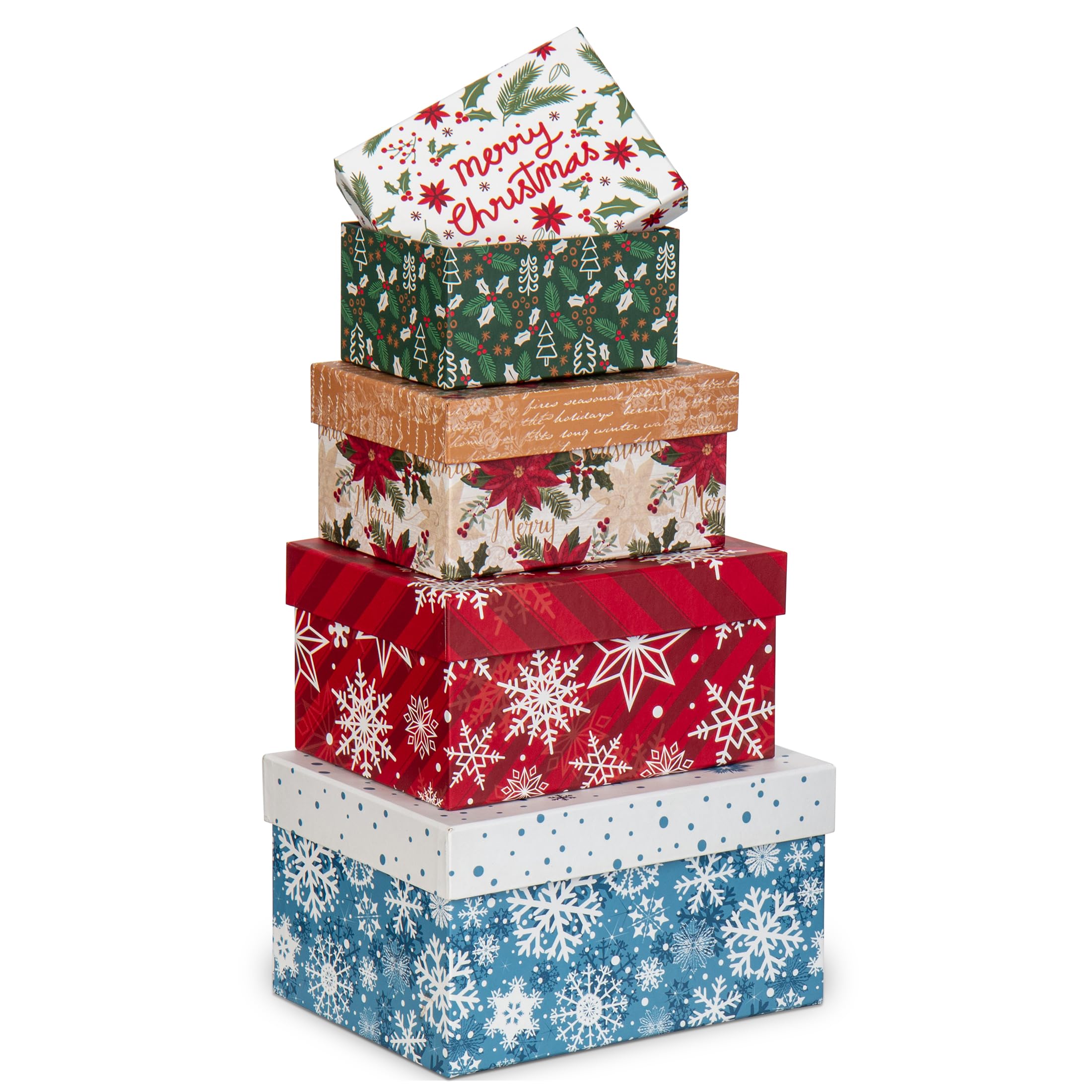 Amazon.com: Rectangle Gift Boxes with Lids 4PCS Christmas Gift Box for ...