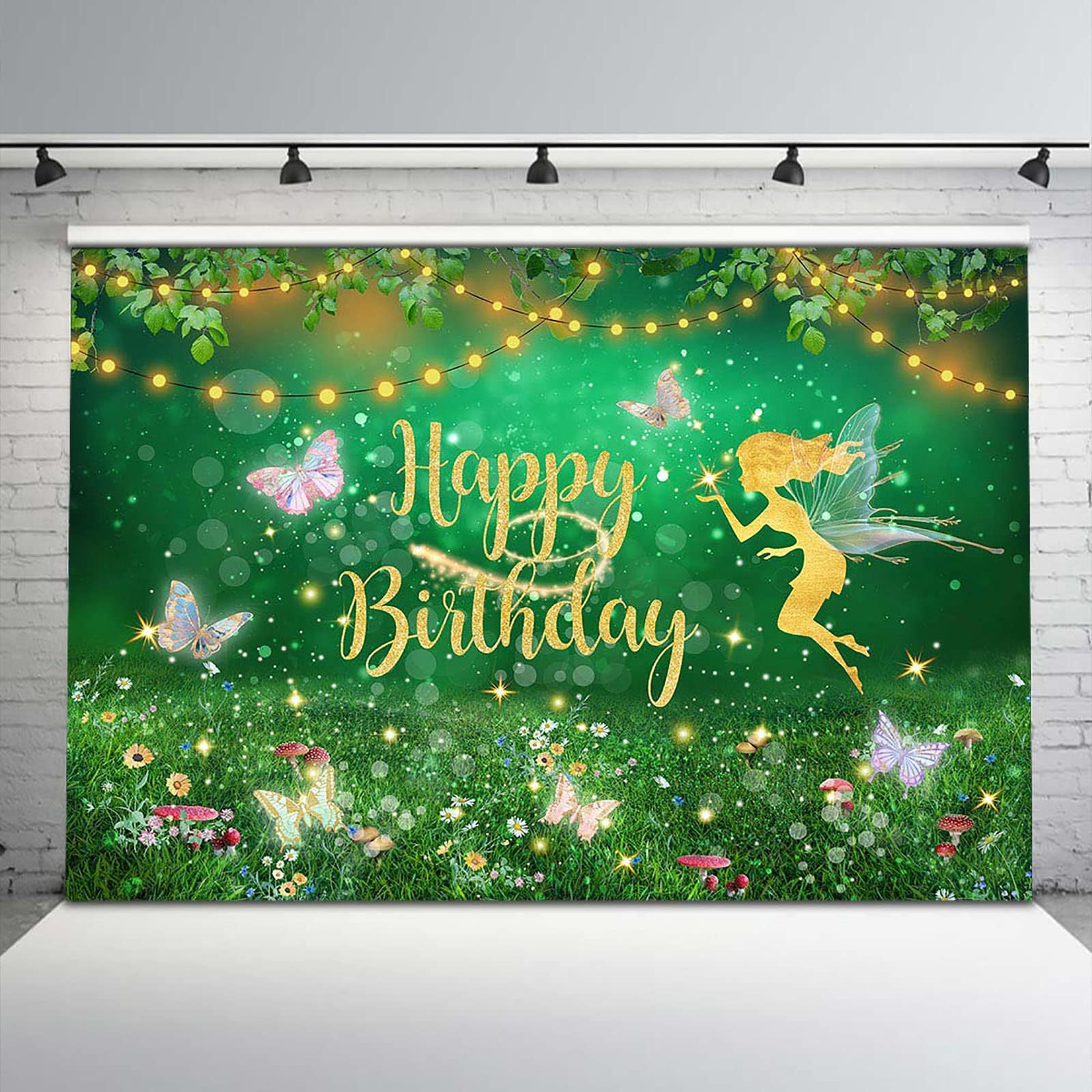 Amazon.com : Avezano Fairy Girls Birthday Backdrop Purple Mushroom ...