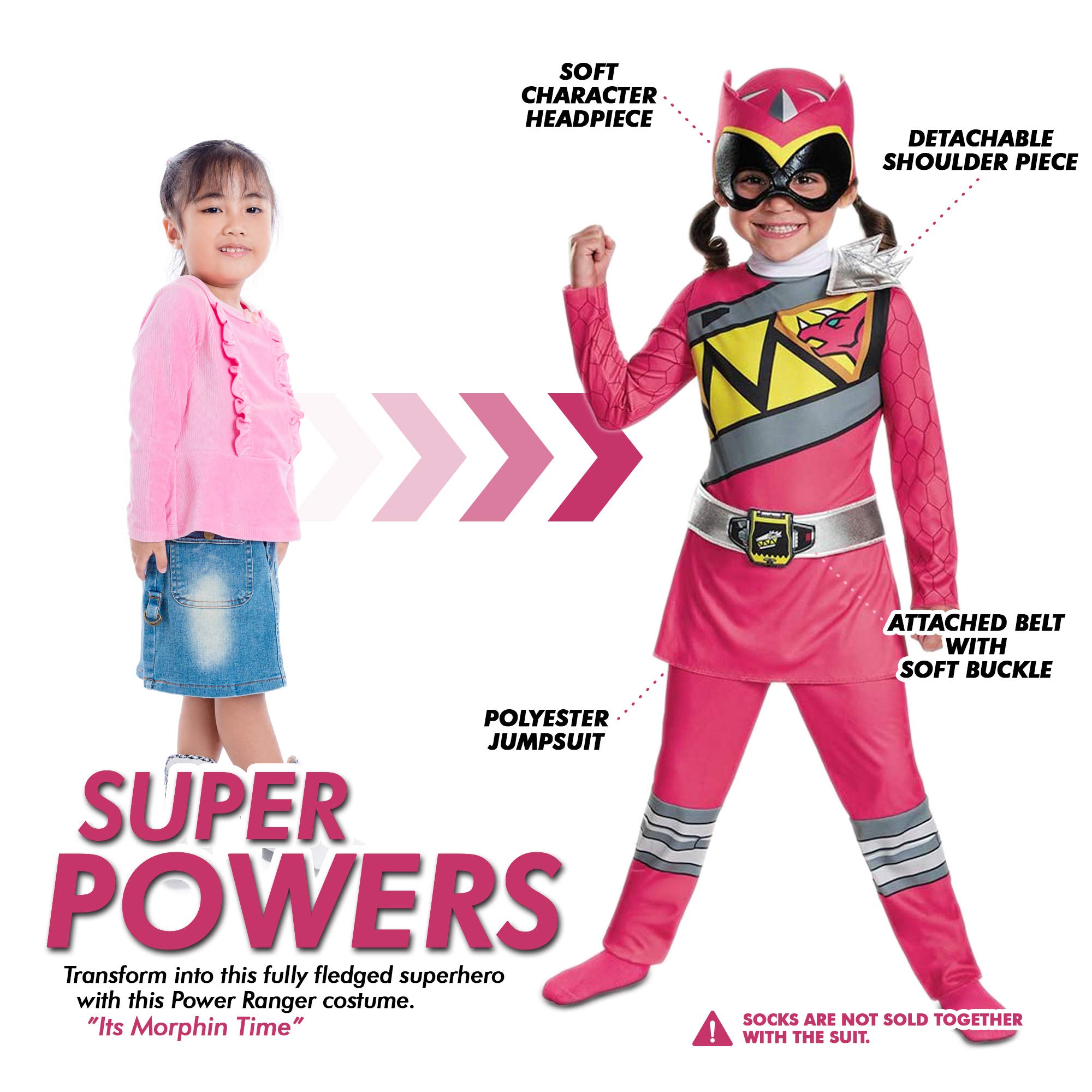 Snapklik.com : Pink Power Rangers Costume For Toddlers Official ...