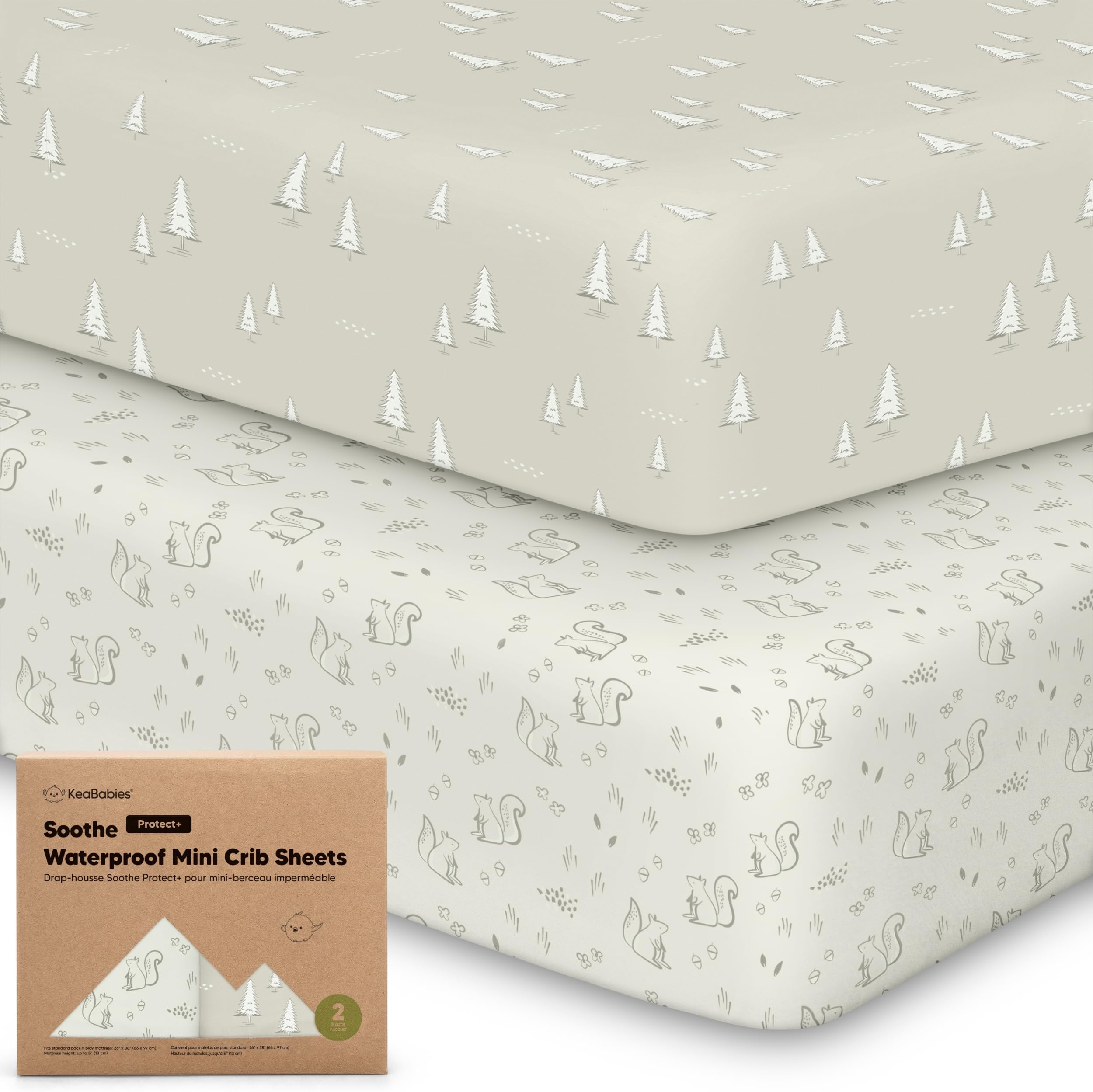 Amazon.com: Pack and Play Sheets Fitted, 2-Pack Mini Crib Sheets - Pack ...