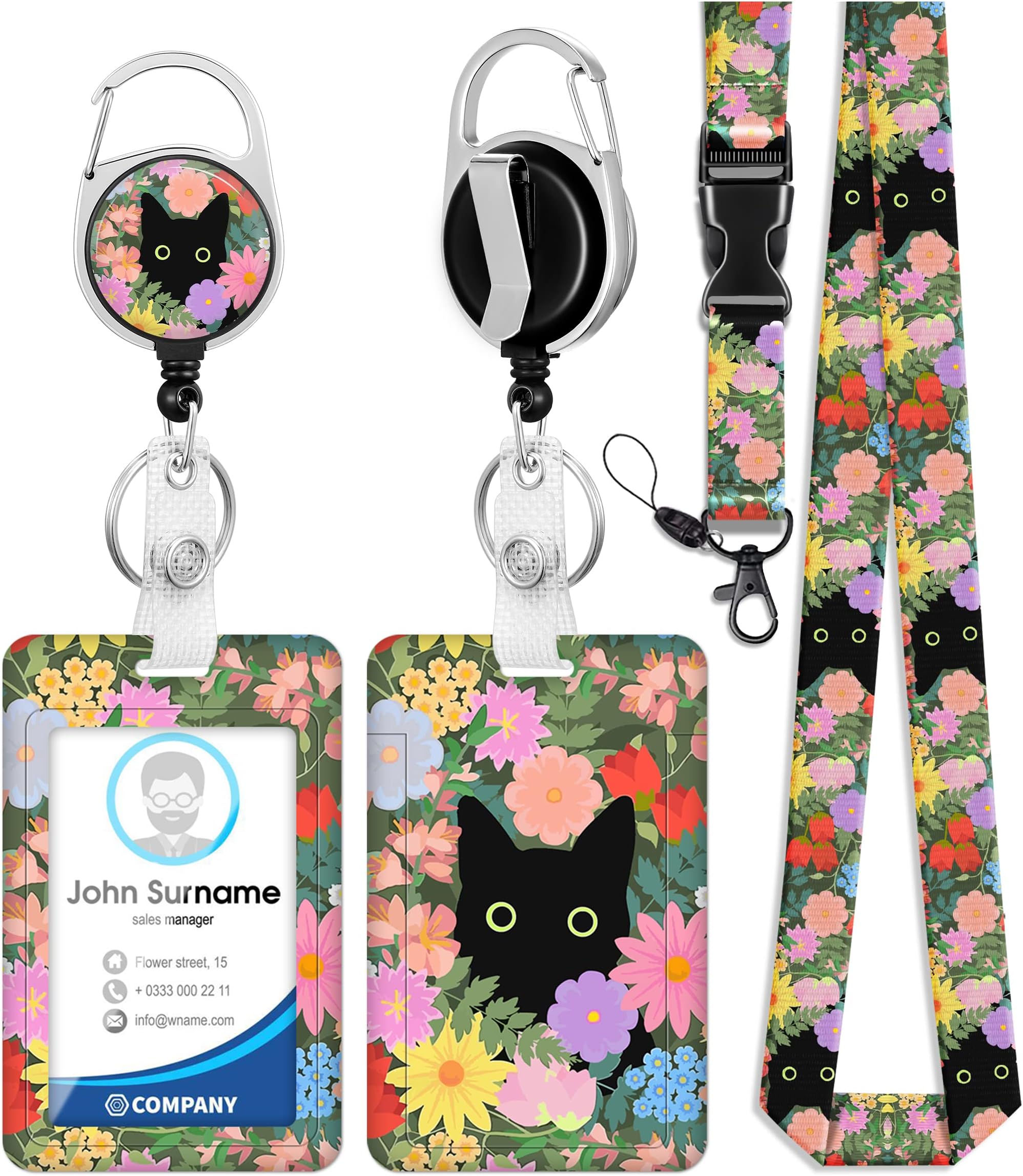 OffiEase Retractable Lanyard with ID Card Badge Holder - Heavy Duty ...